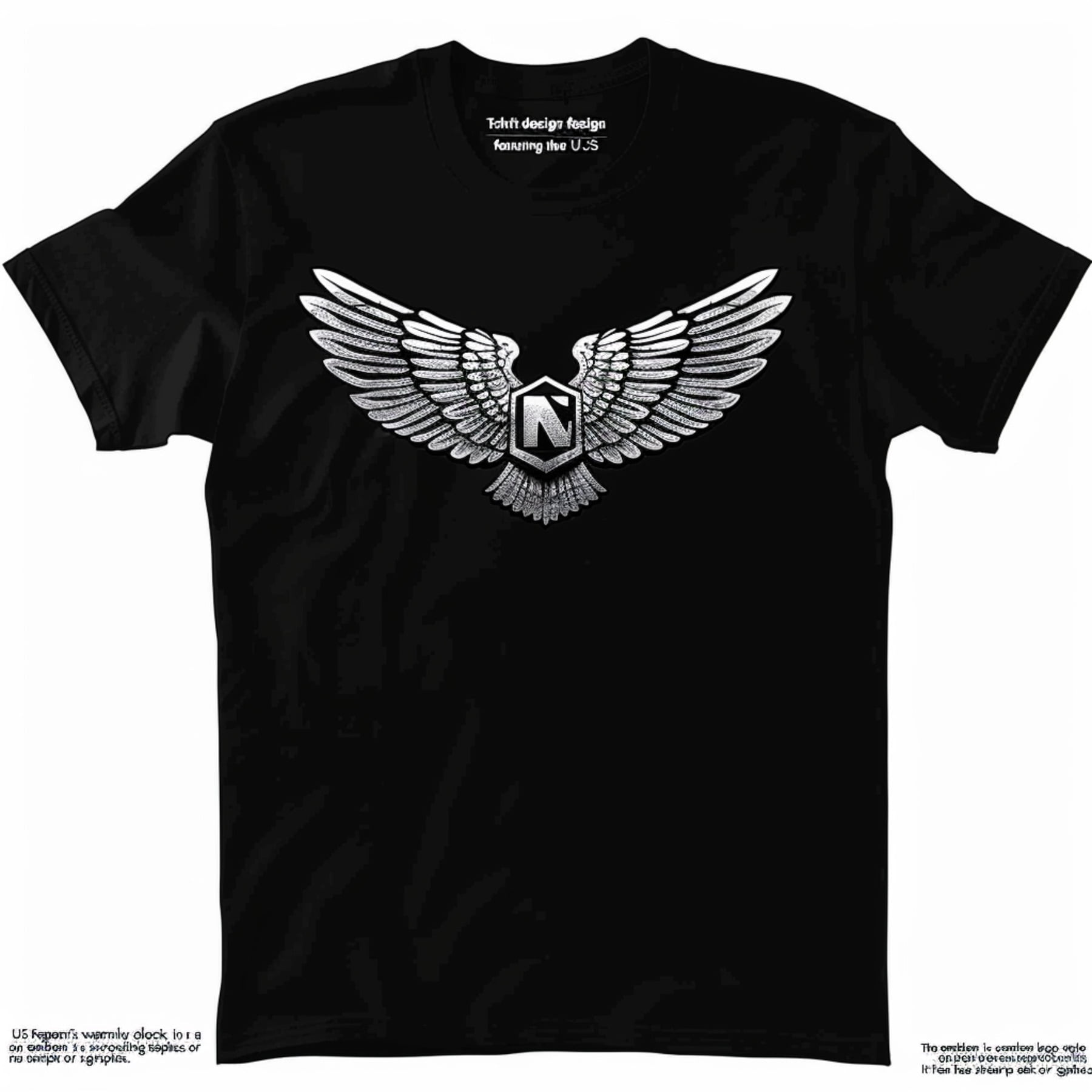Master Sergeant Wings Black T Shirt Flight Officer Graphic Tee Clean ...