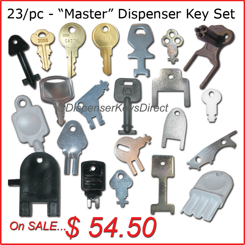 Master Set of all Dispenser Keys for Hand Towel, Toilet Tissue & Soap ...