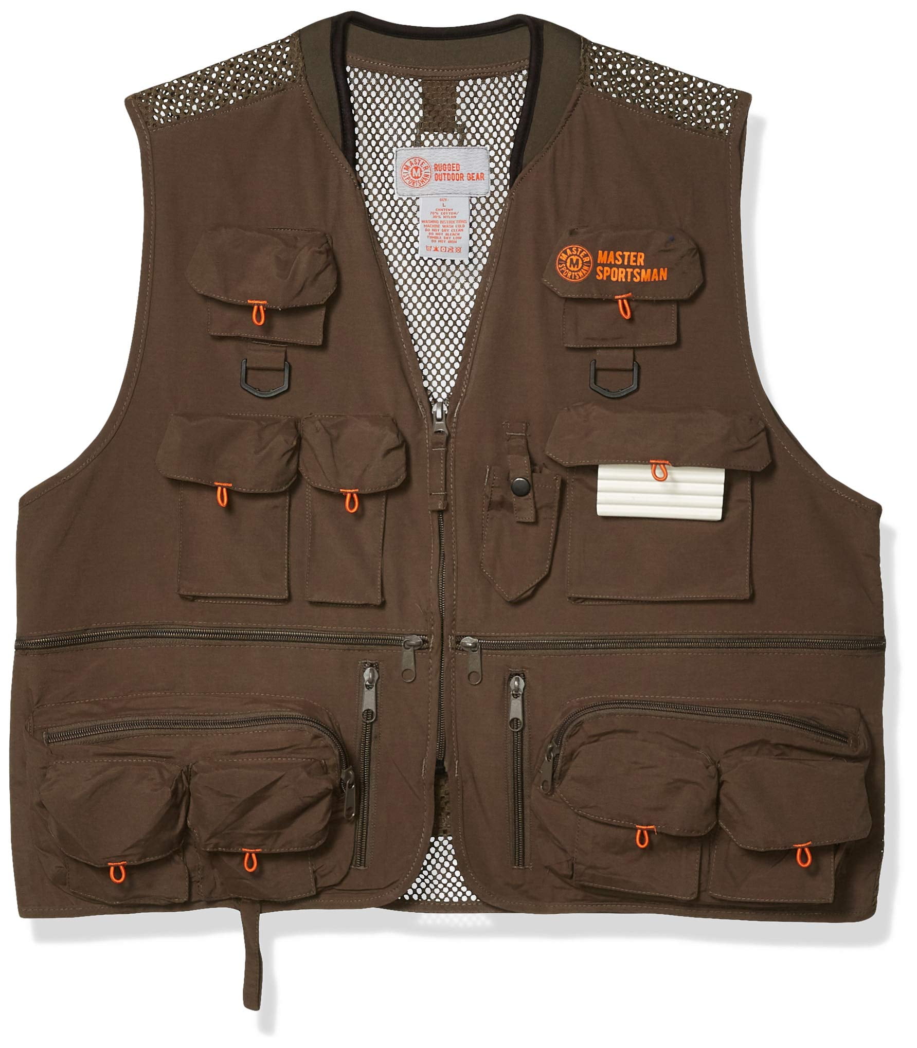 Master Sportsman Alpine 27-Pocket Mesh-Back Fishing Vest, Olive, LG ...