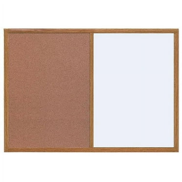 Aarco Products FCO1824G Oak Frame Combination Grey Fabric Tack Board ...