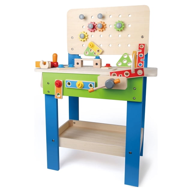 Hape Wooden Tool Bench for Preschool Classroom, 35 Piece Set - Walmart ...