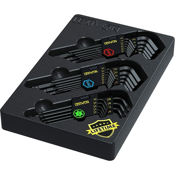 Master Wrench Key Set, 35-Piece Long Arm Ball End Hex Keys | 3-Pack ...