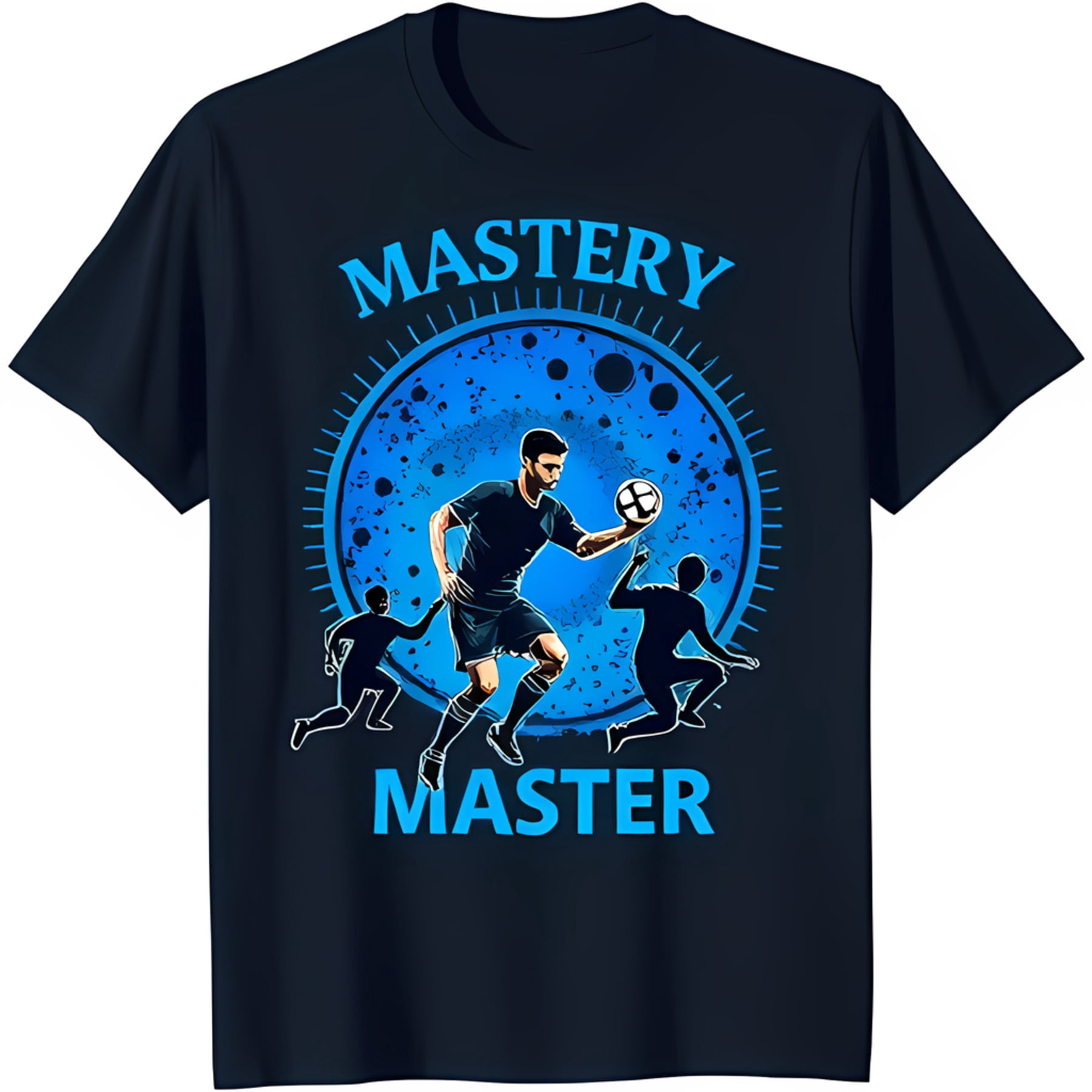Master Your Game: Blue Soccer Graphic Tee with 'MASTERY MASTER' Design - Walmart.com