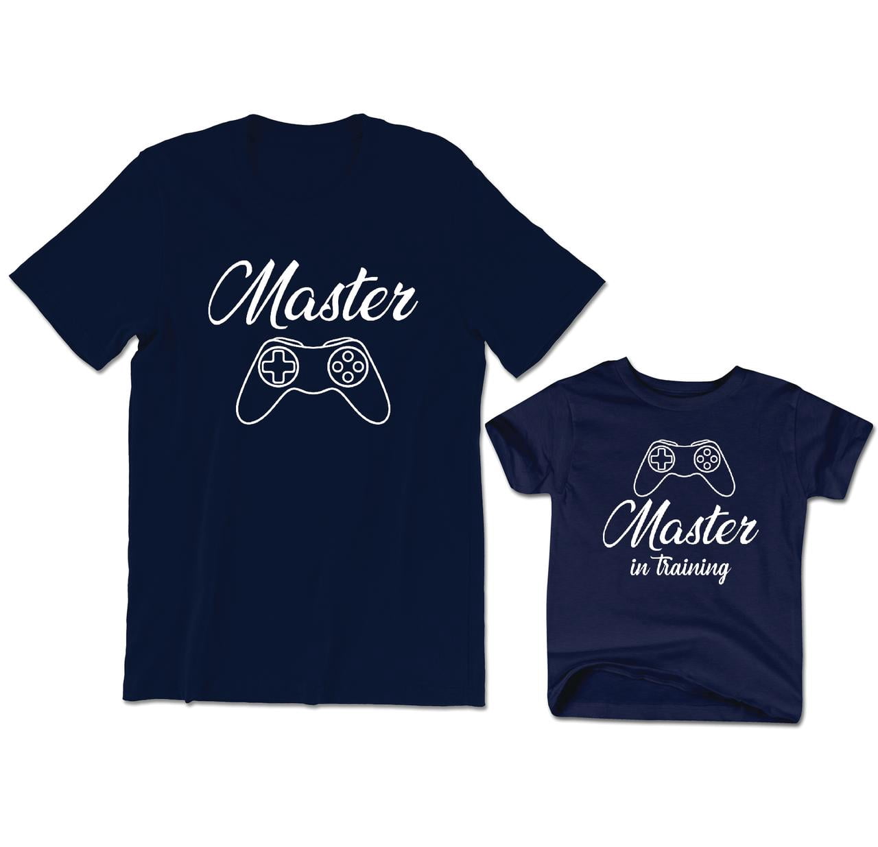 Master and Master in Training Funny Matching Gaming T-Shirts Men's Kids ...