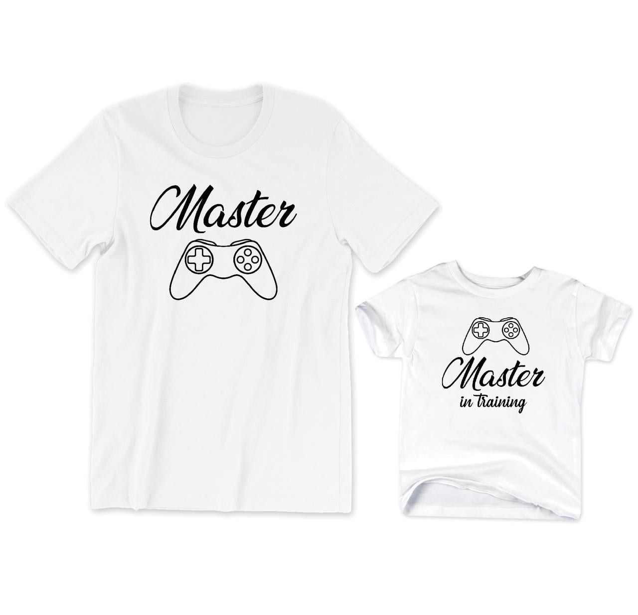 Master and Master in Training Funny Matching Gaming T-Shirts Men's Kids ...