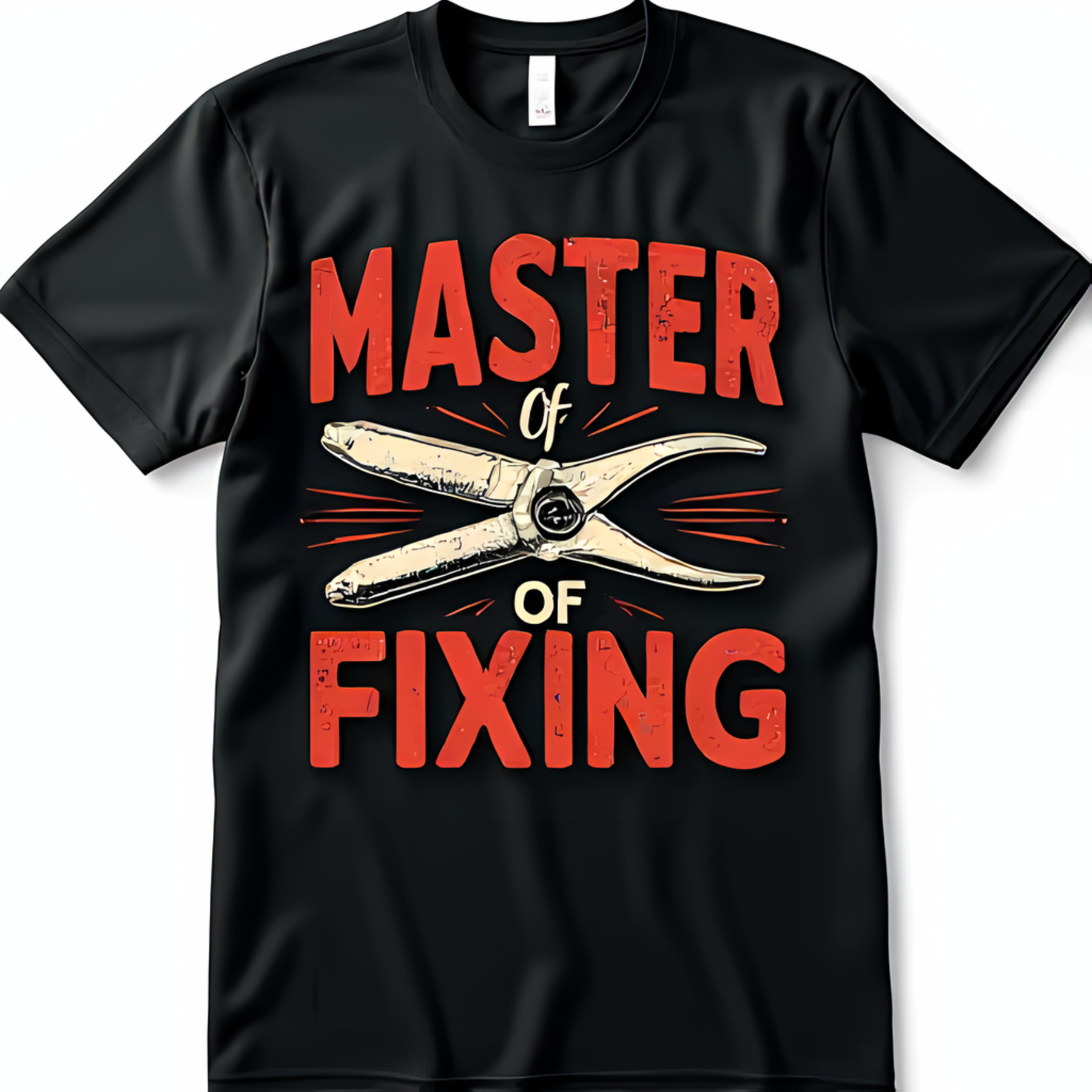 Master of Fixing Black T-Shirt with Vintage Pliers Graphic Classic ...