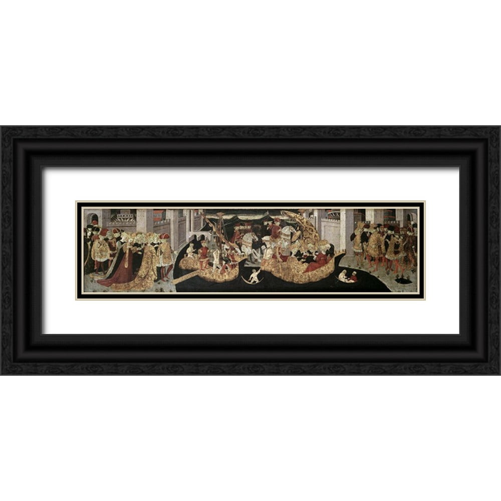 Master of Jarves Cassoni, 32x11 Black Ornate Wood Framed with Double ...
