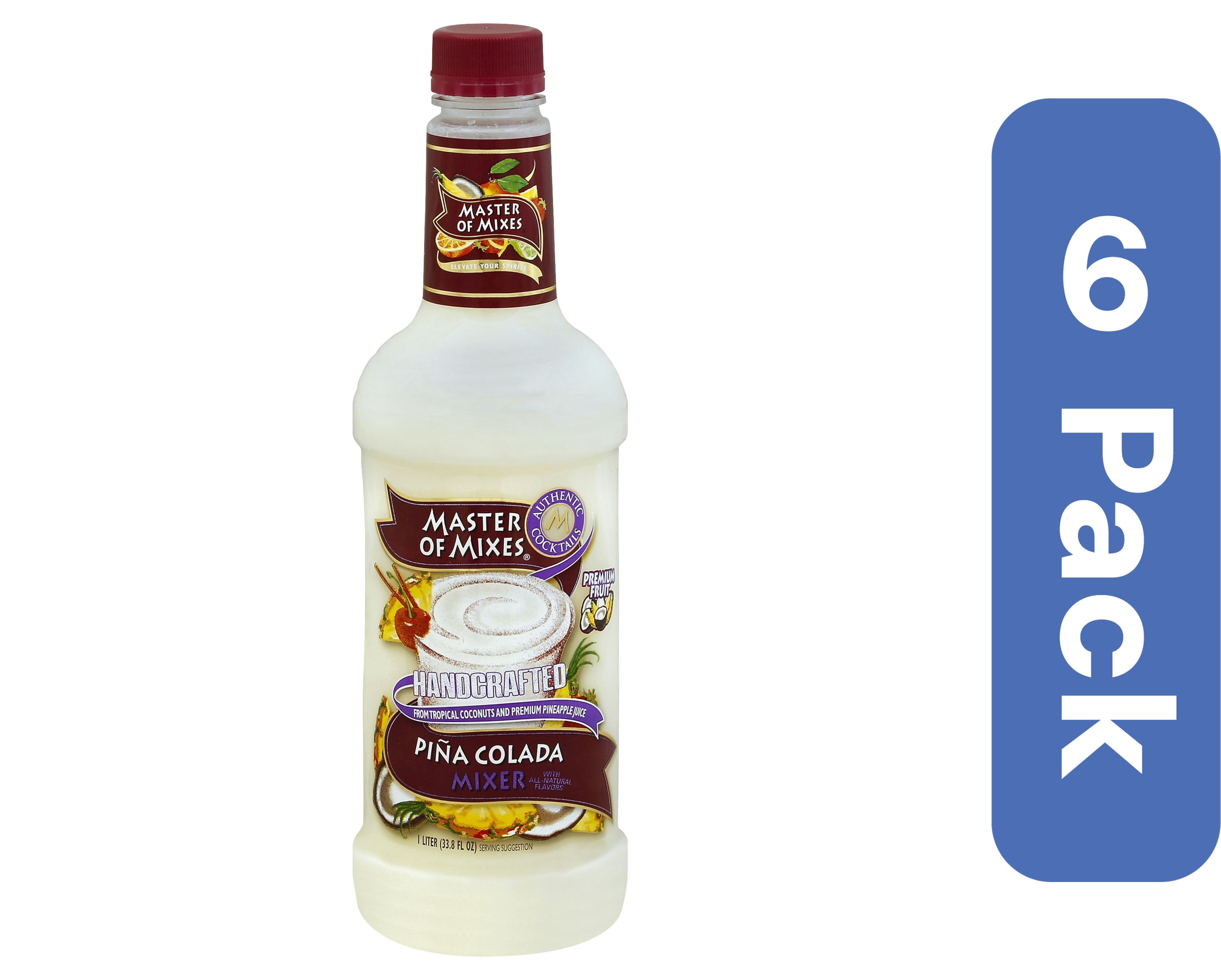 Master of Mixes Pina Colada Mix 33.8 oz (Pack Of 6) - Walmart.com