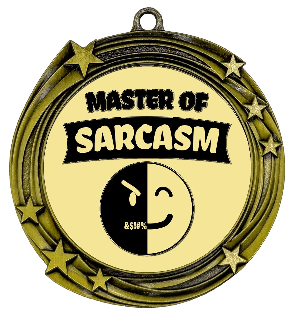 Master of Sarcasm Novelty Stars Design Medal | Funny Coworker or Family ...