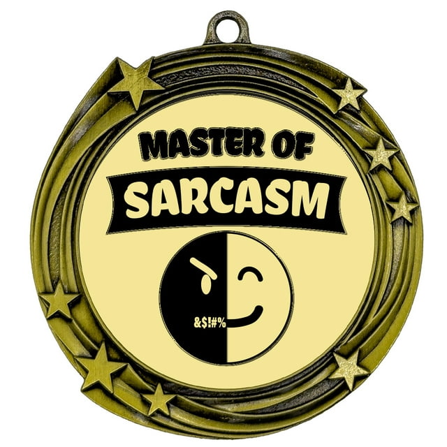 Master of Sarcasm Novelty Stars Design Medal | Funny Coworker or Family ...