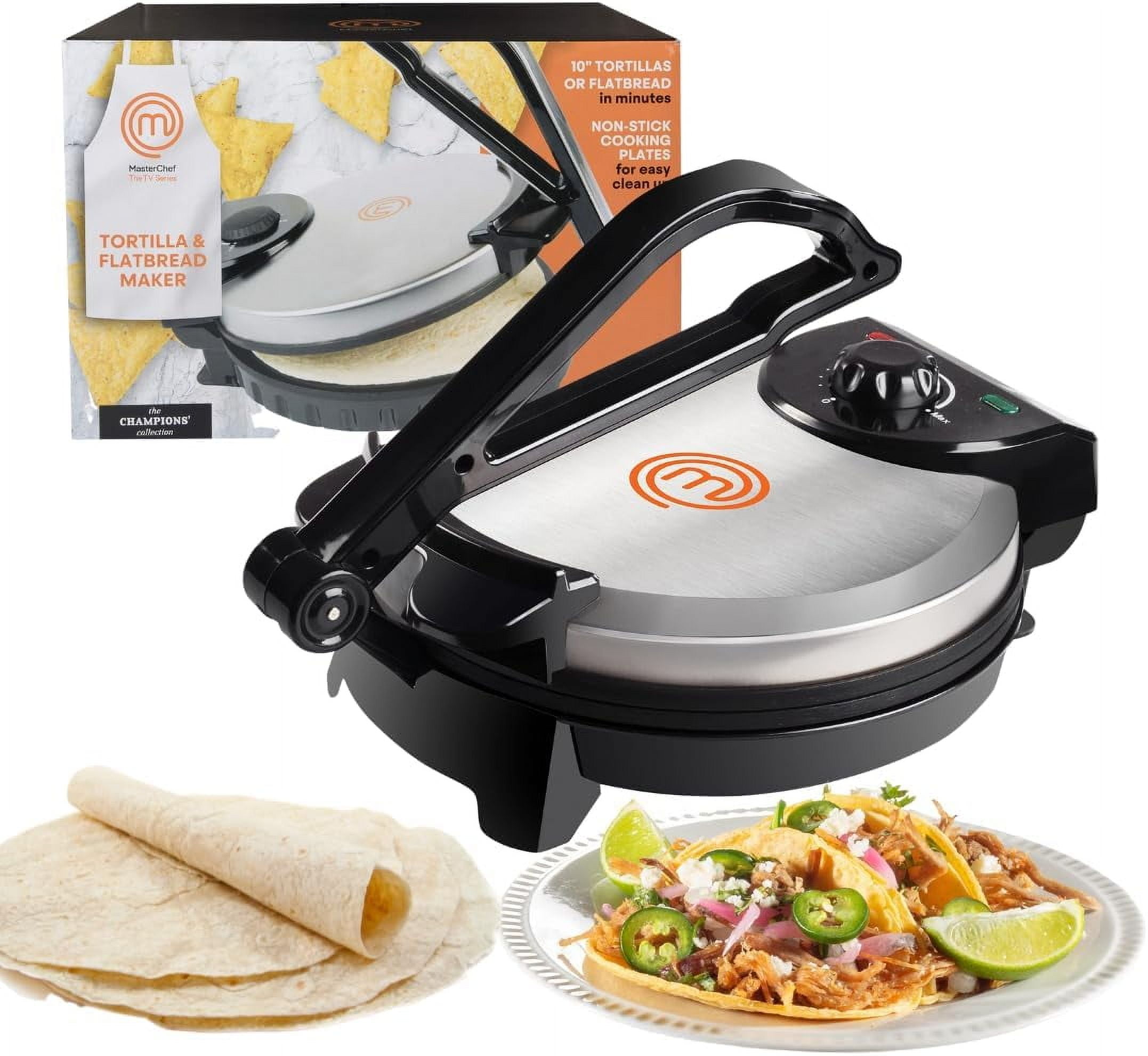 MasterChef Electric Tortilla Maker- Homemade Flatbread, Pitas, Bread ...
