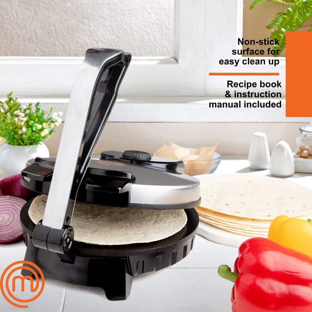 MasterChef Electric Tortilla Maker- Homemade Flatbread, Pitas, Bread ...