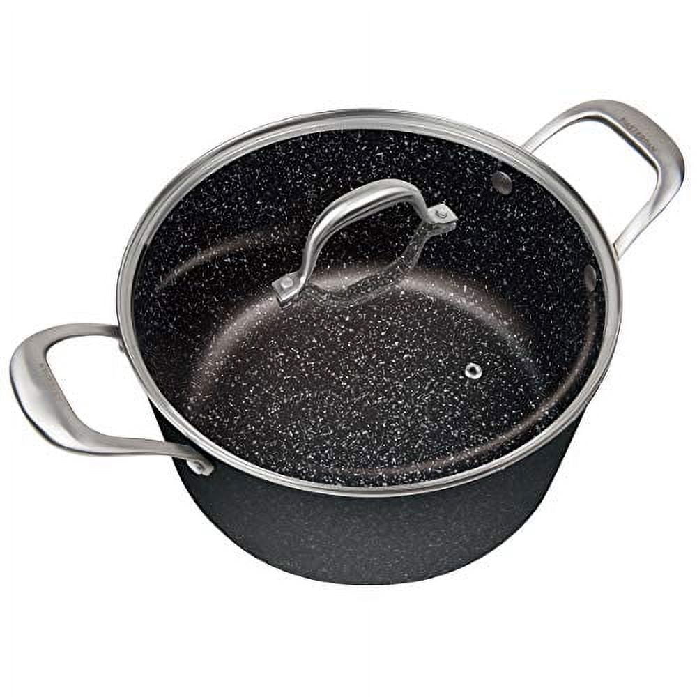 MasterPan 5QT Ultra Non-Stick Cast Aluminum Stock Pot with Glass Lid, 5 ...