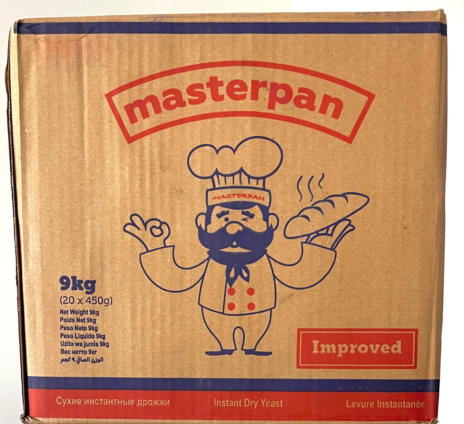 MasterPan Instant Dry Yeast & Leaveners. 1 Box - Case (20 Packs of 1 lb) 19.84 lb - 9kg IMPROVED ...