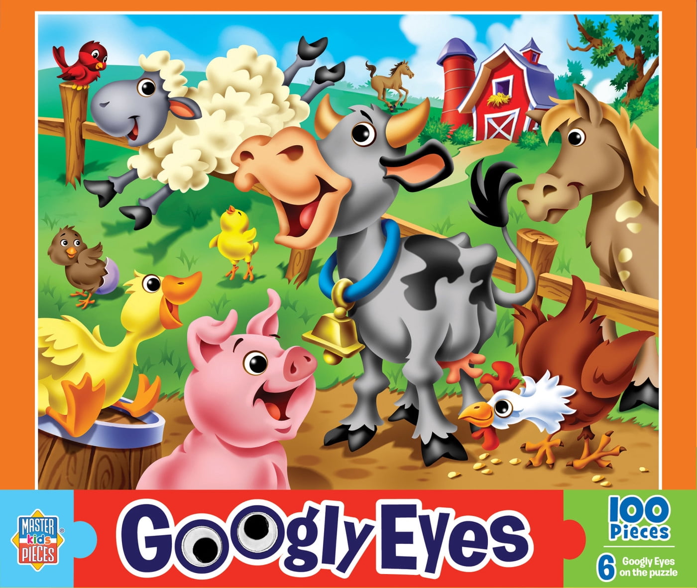 MasterPieces 100 Piece Googly Eye Jigsaw Puzzle - Farm - 11.5"x15 ...