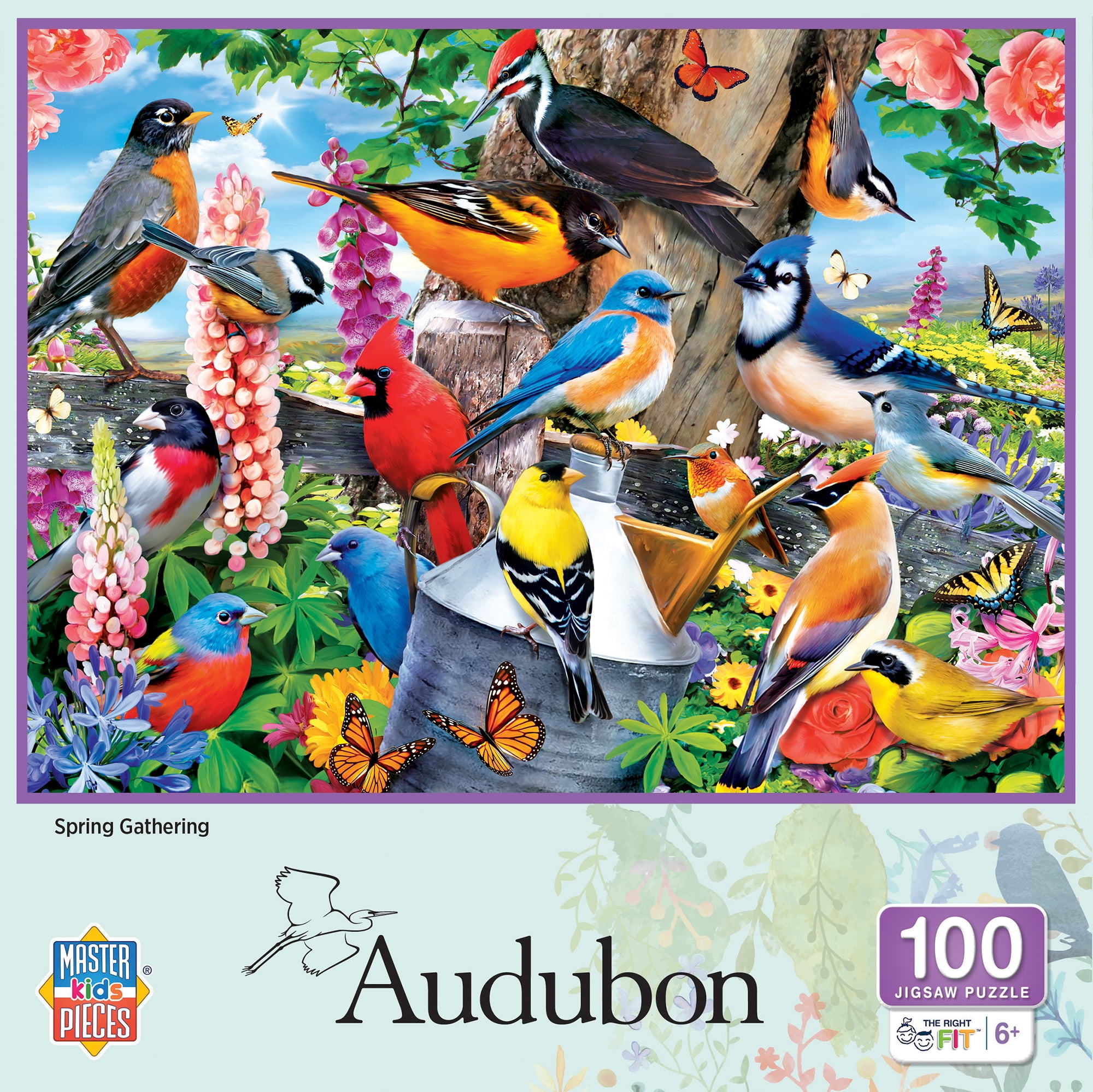 MasterPieces Audubon Spring Gathering 100 Piece Jigsaw Puzzle for Kids ...