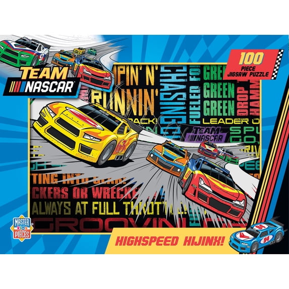 MasterPieces 100 Piece Kids Puzzle - NASCAR Highspeed Hijinx - 14"x19 ...