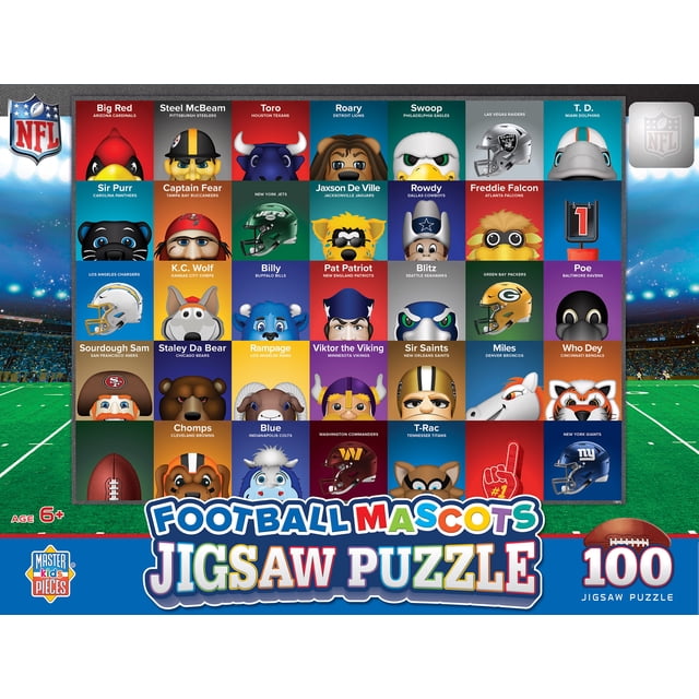 MasterPieces 100 Piece Sports Puzzle - NFL Mascots - 14"x19" - Walmart.com