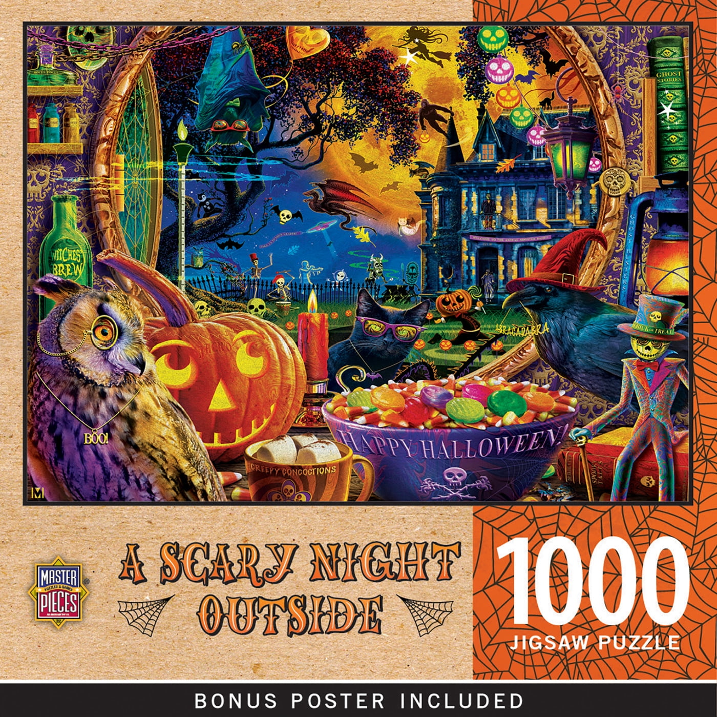 MasterPieces 1000 Piece Halloween Jigsaw Puzzle - A Scary Night Outside ...