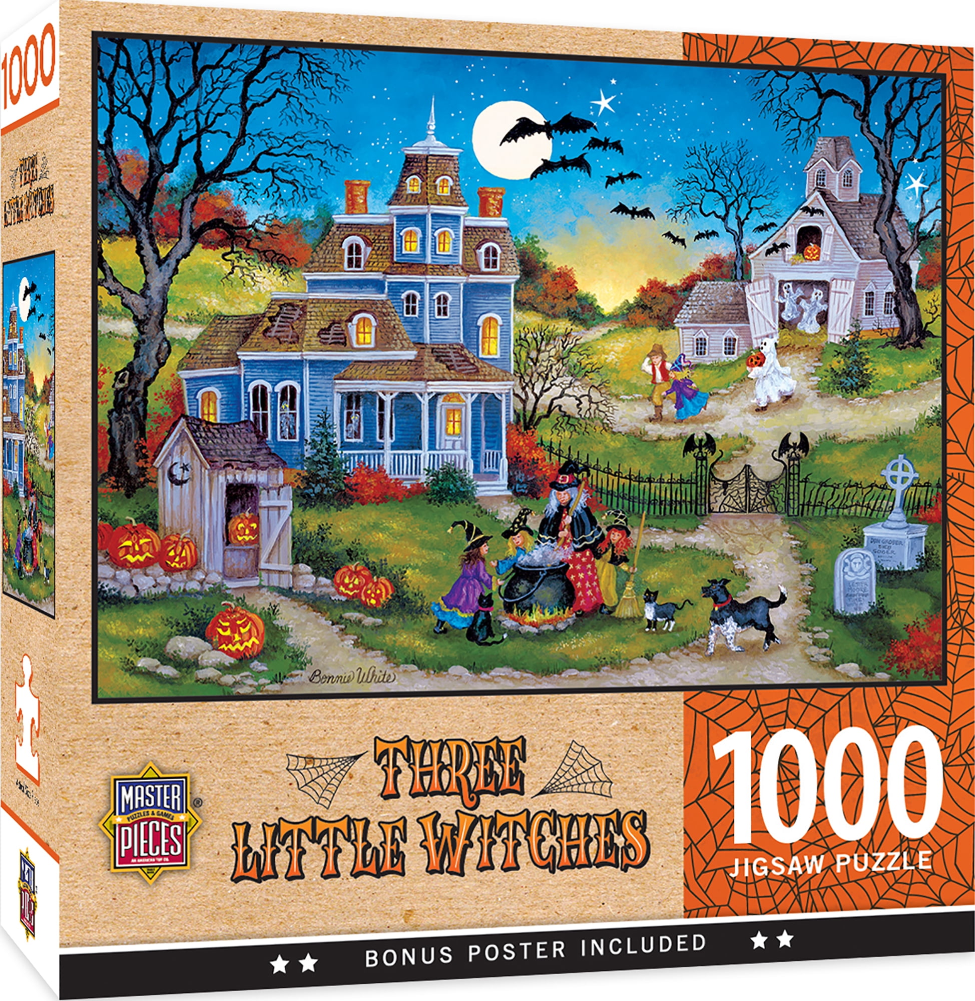 MasterPieces 1000 Piece Halloween Jigsaw Puzzle - Three Little Witches ...