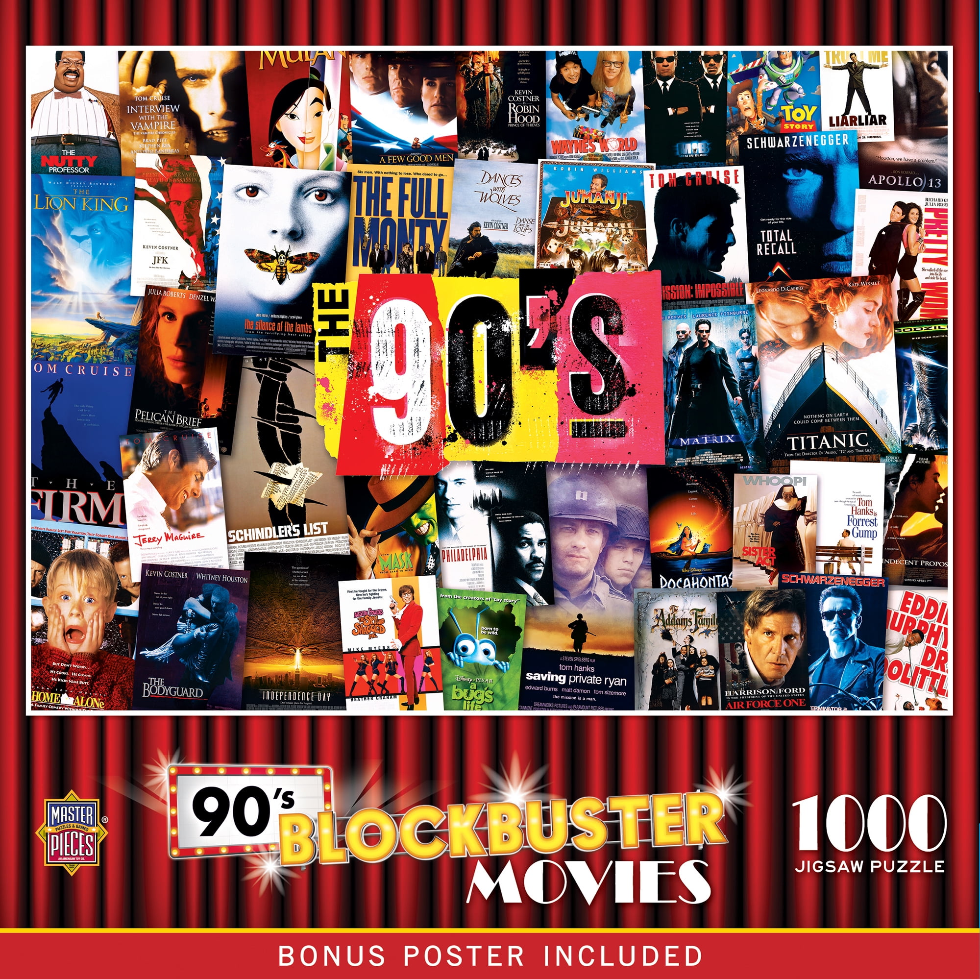 MasterPieces 1000 Piece Jigsaw Puzzle - 90's Blockbusters - 19.25"x26 ...