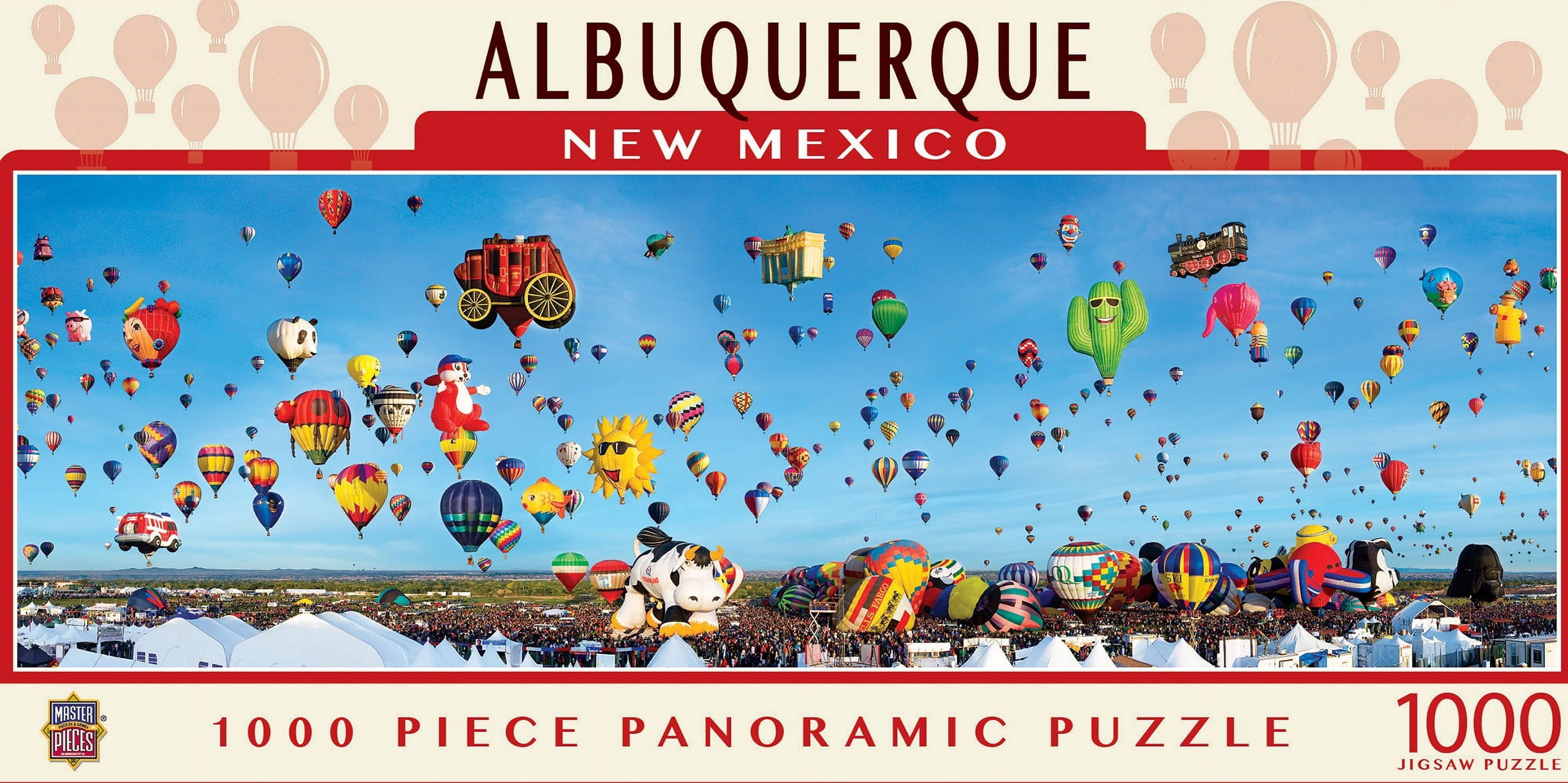 MasterPieces 1000 Piece Panoramic Jigsaw Puzzle, Albuquerque Balloons ...
