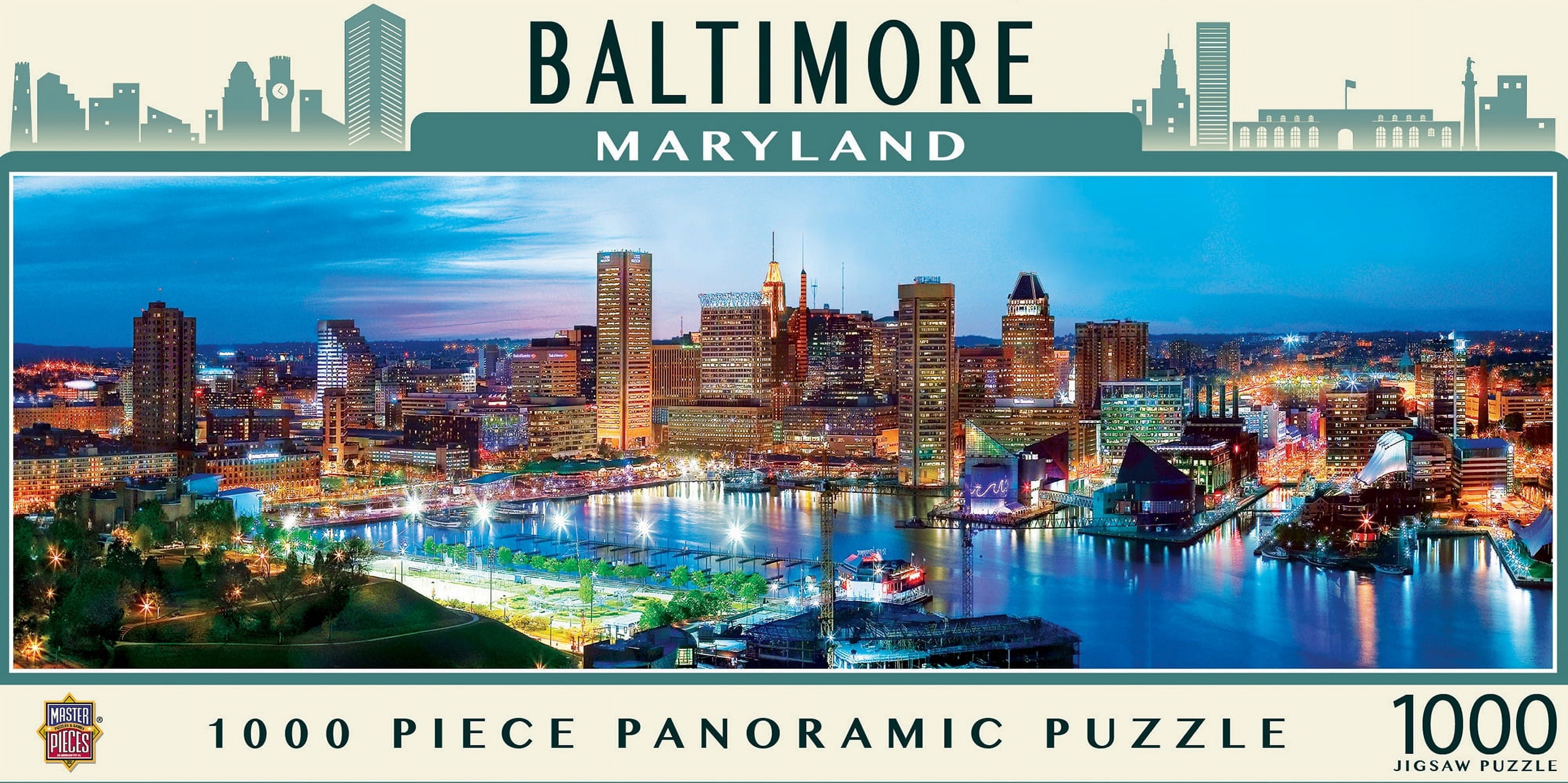 MasterPieces - 1000 Piece Jigsaw Puzzle, Baltimore Skyline Panoramic ...