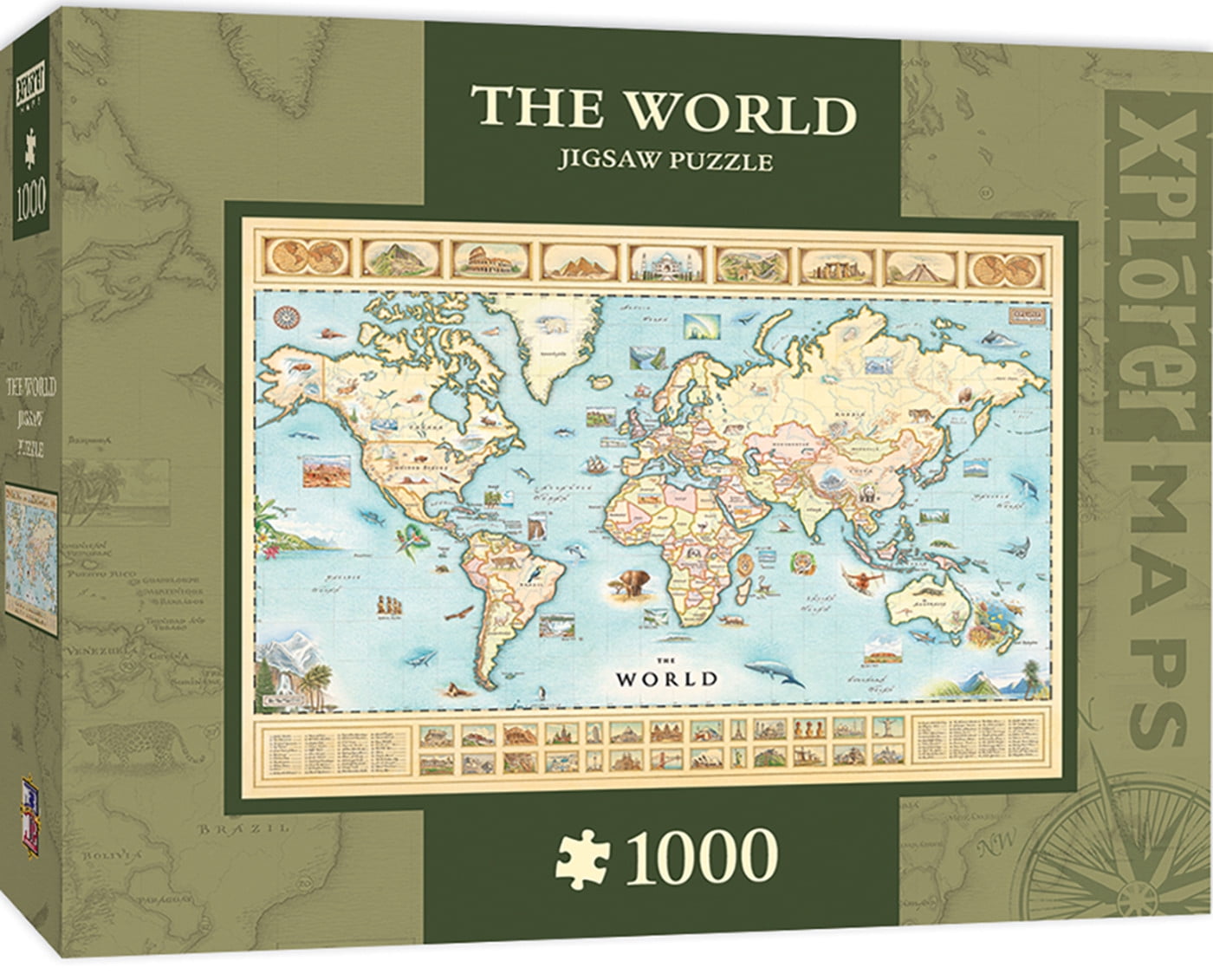 MasterPieces Xplorer Maps - World Map 1000pc Puzzle - Walmart.com