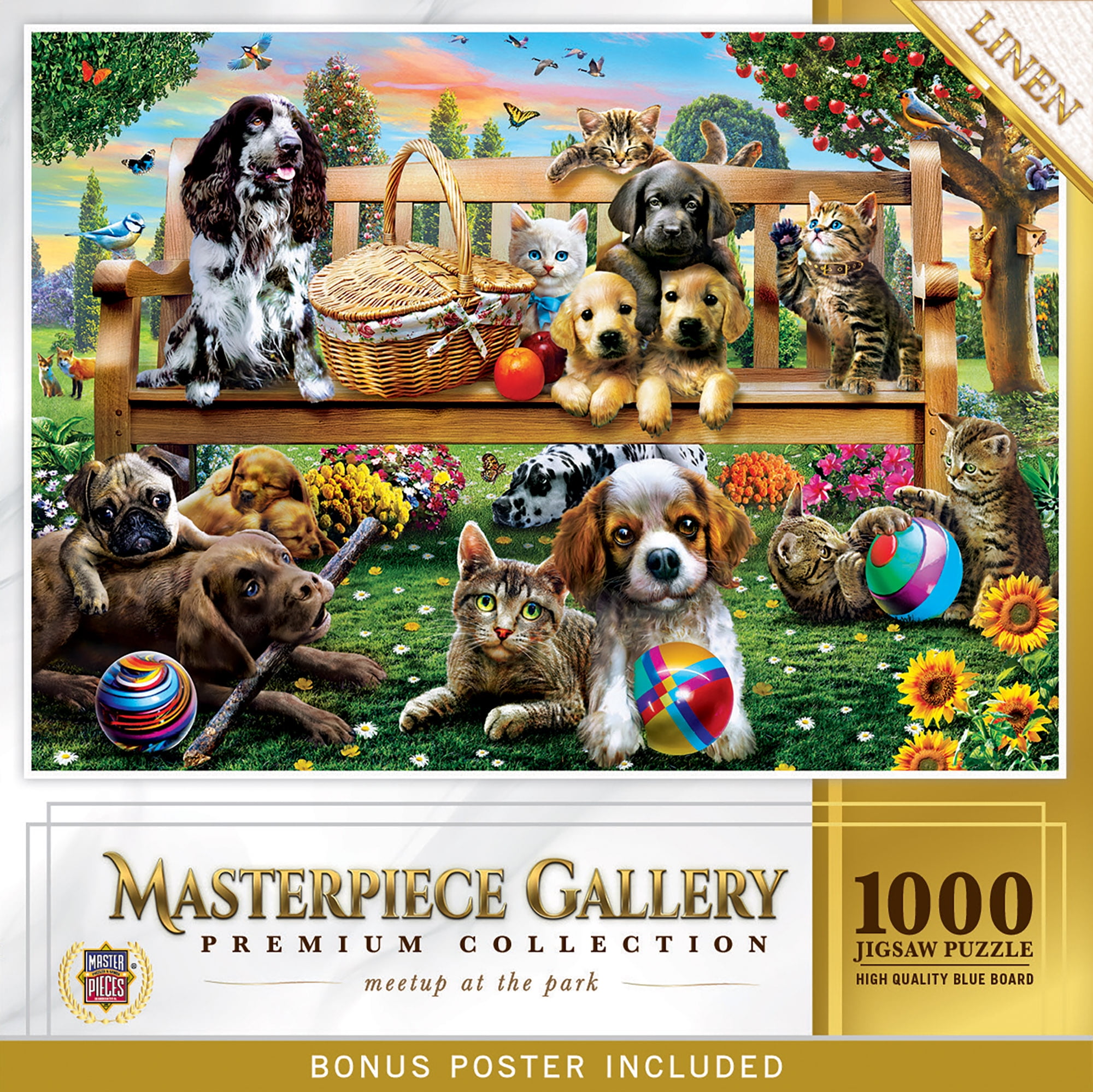 MasterPieces 1000 Piece Jigsaw Puzzle - Meetup at The Park - 26.8"x19.3 ...