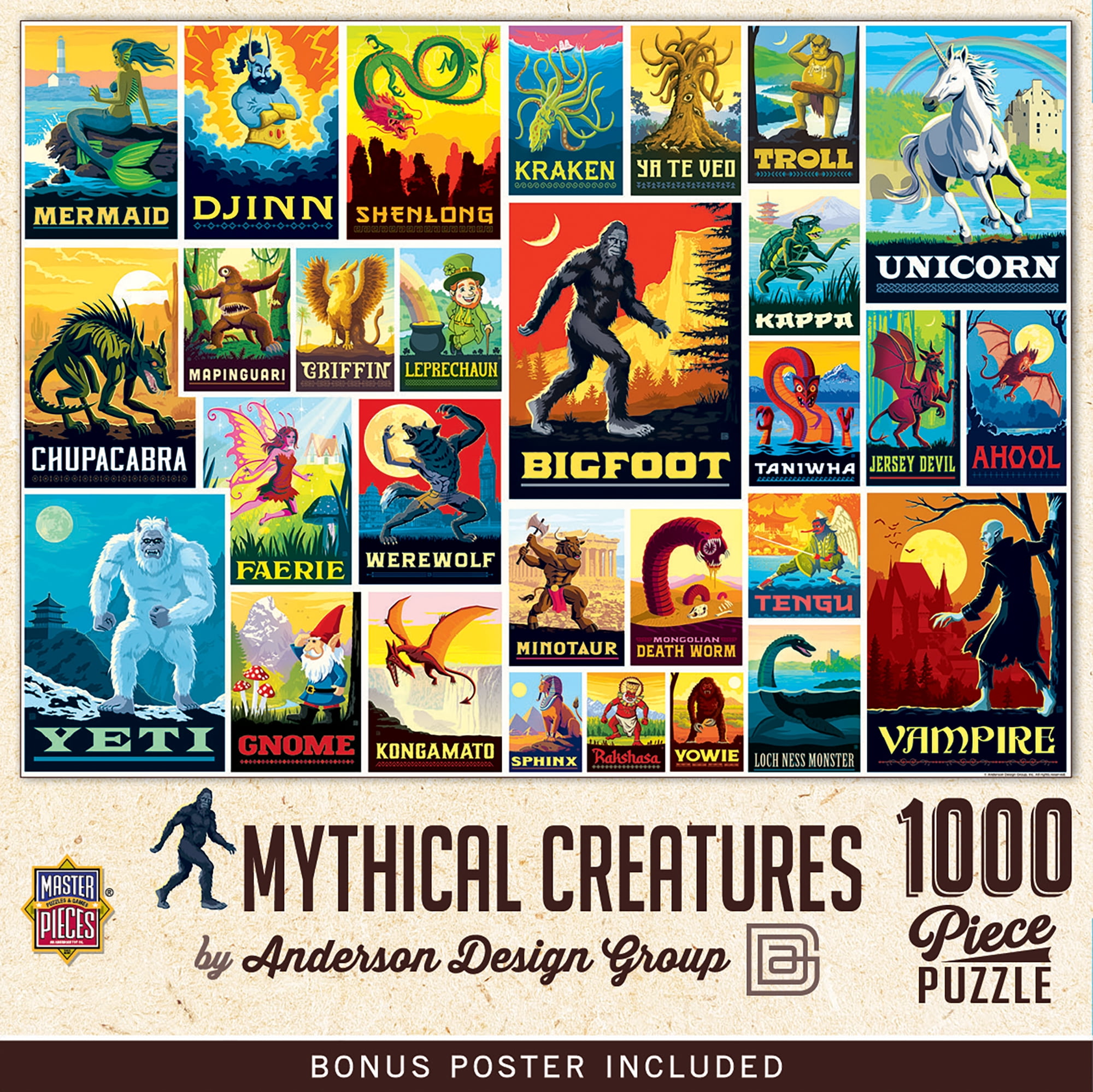 MasterPieces 1000 Piece Jigsaw Puzzle - Mythical Creatures Vintage ...