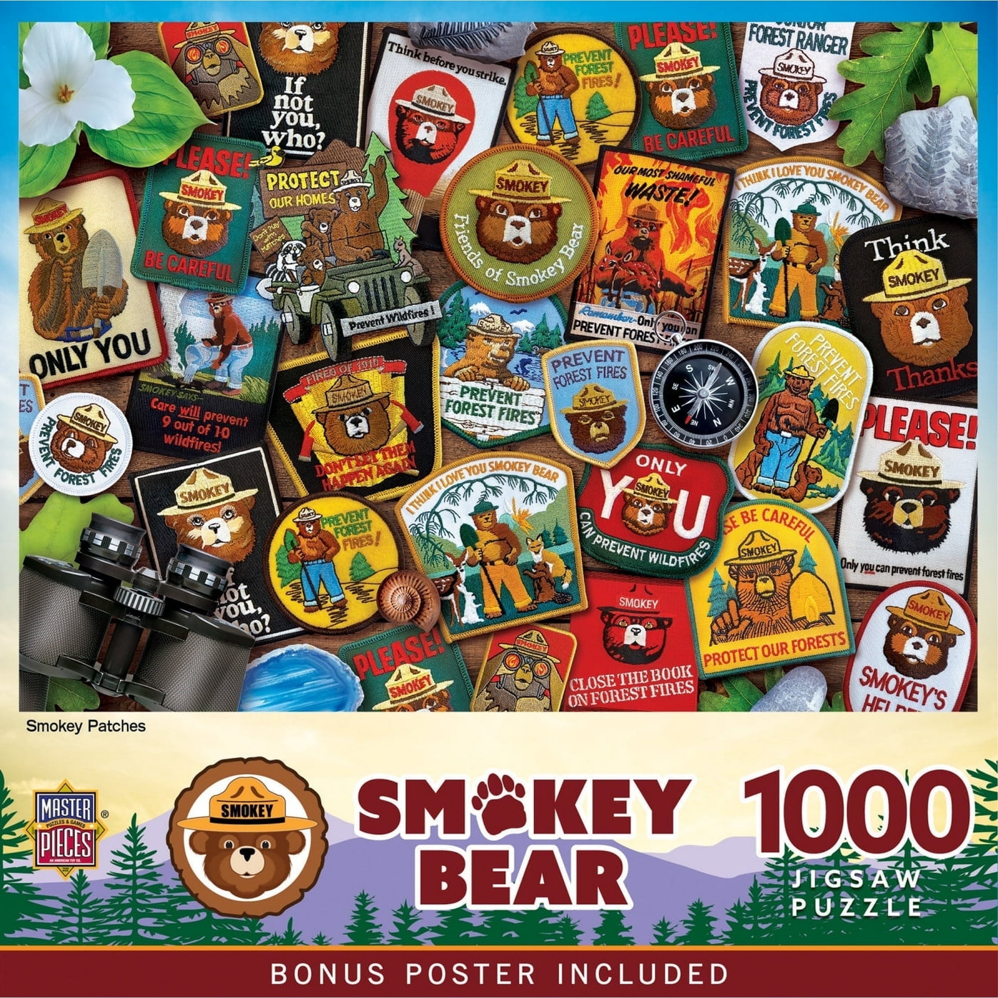 MasterPieces 1000 Piece Jigsaw Puzzle - Smokey Bear Patches - 20"x27 ...