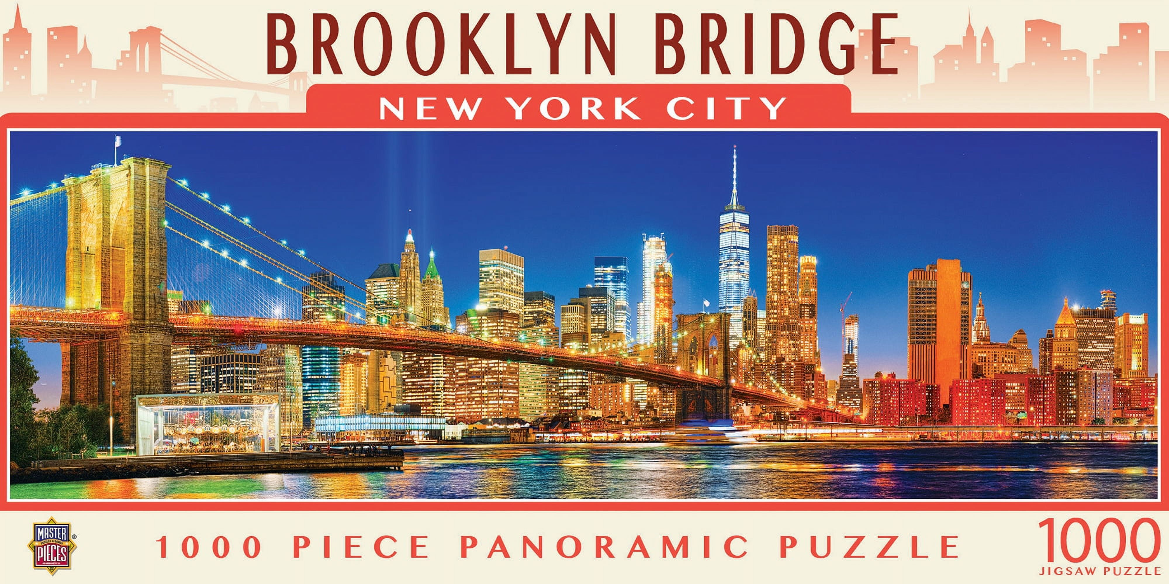 MasterPieces 1000 Piece Panoramic Jigsaw Puzzle - Brooklyn Bridge - 13 ...