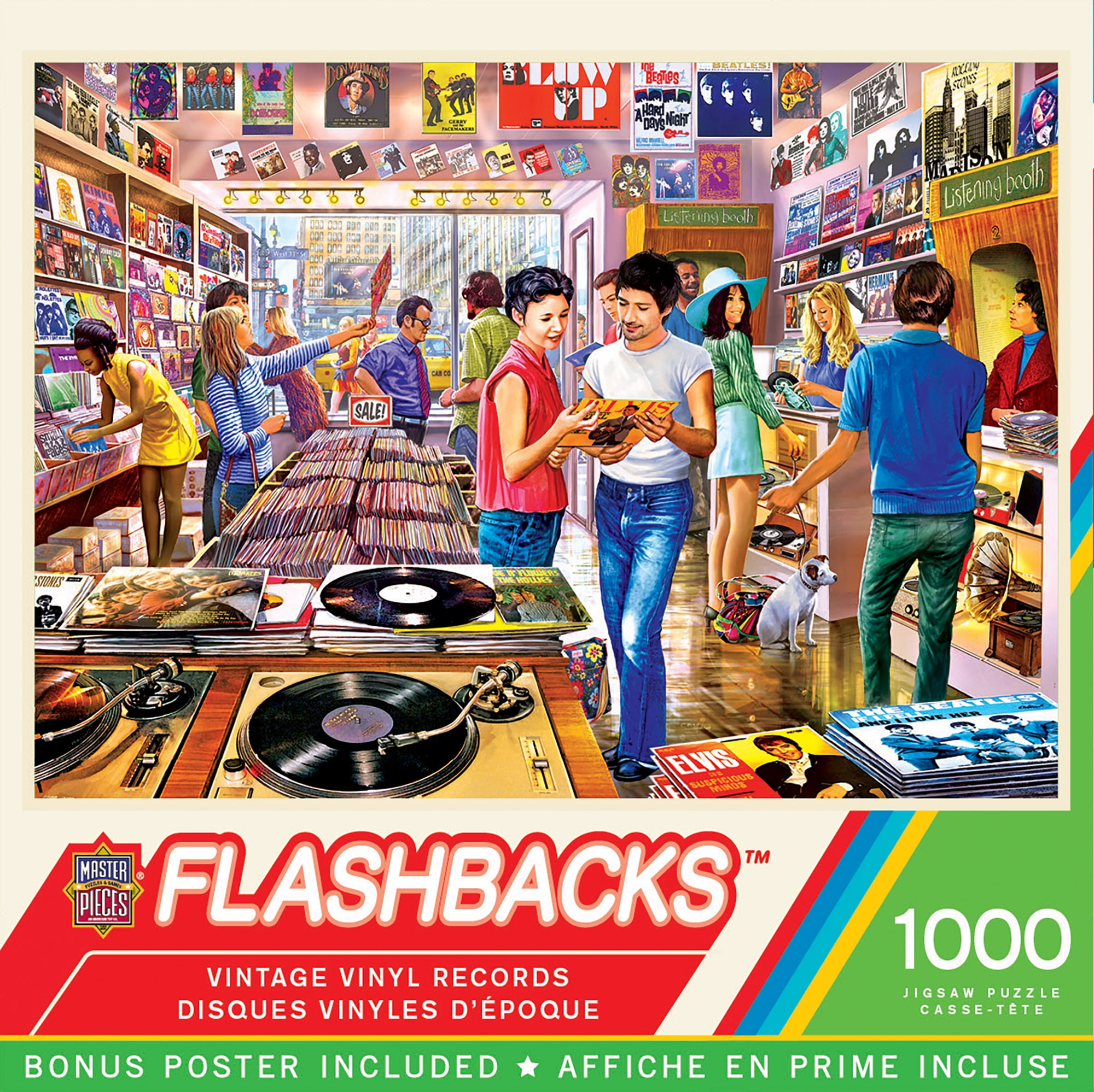 MasterPieces 1000 Piece Jigsaw Puzzle - Vintage Vinyl Records Eighties ...