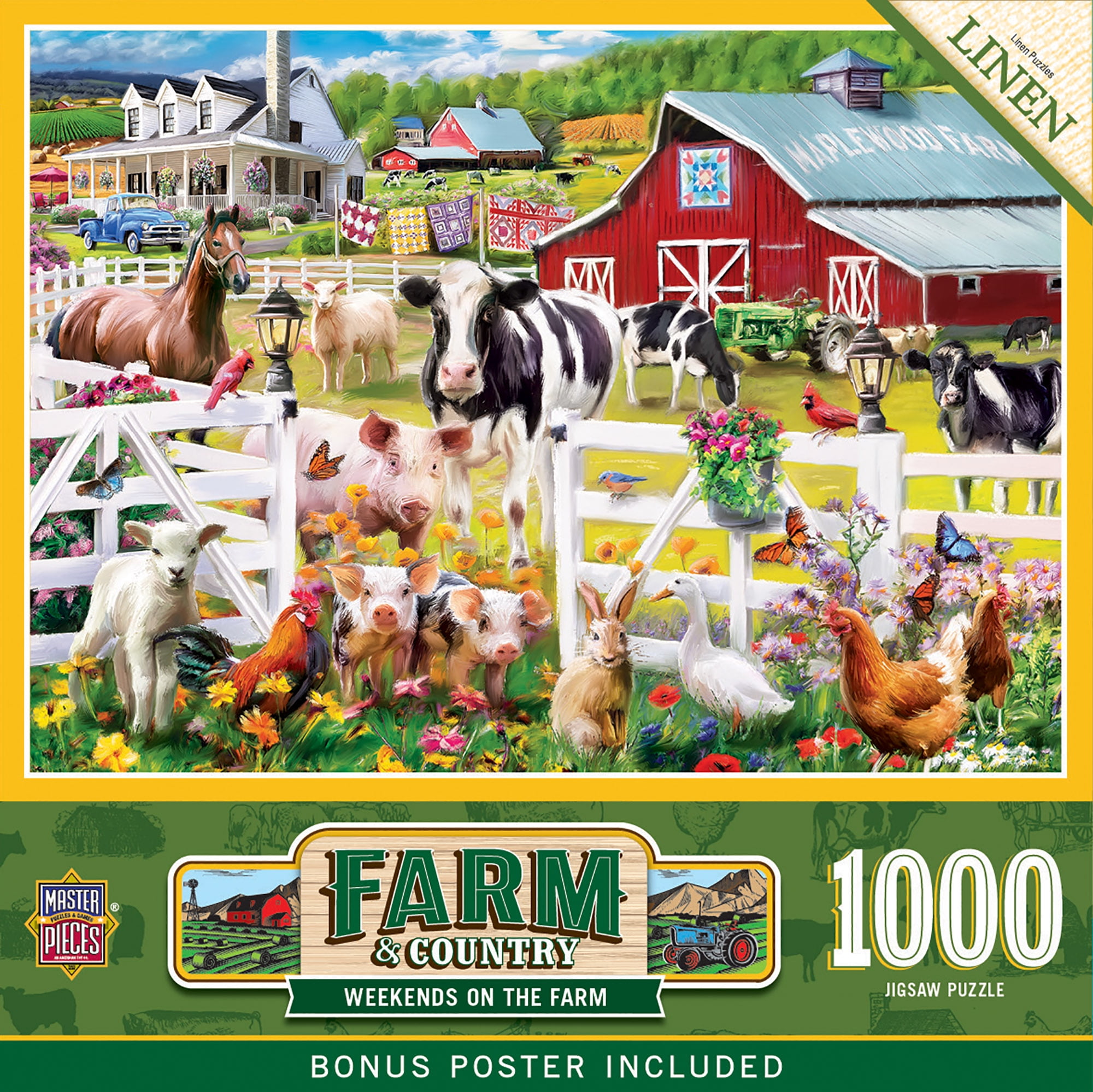 MasterPieces 1000 Piece Puzzle - Weekends On the Farm - 19.25"x26.75 ...