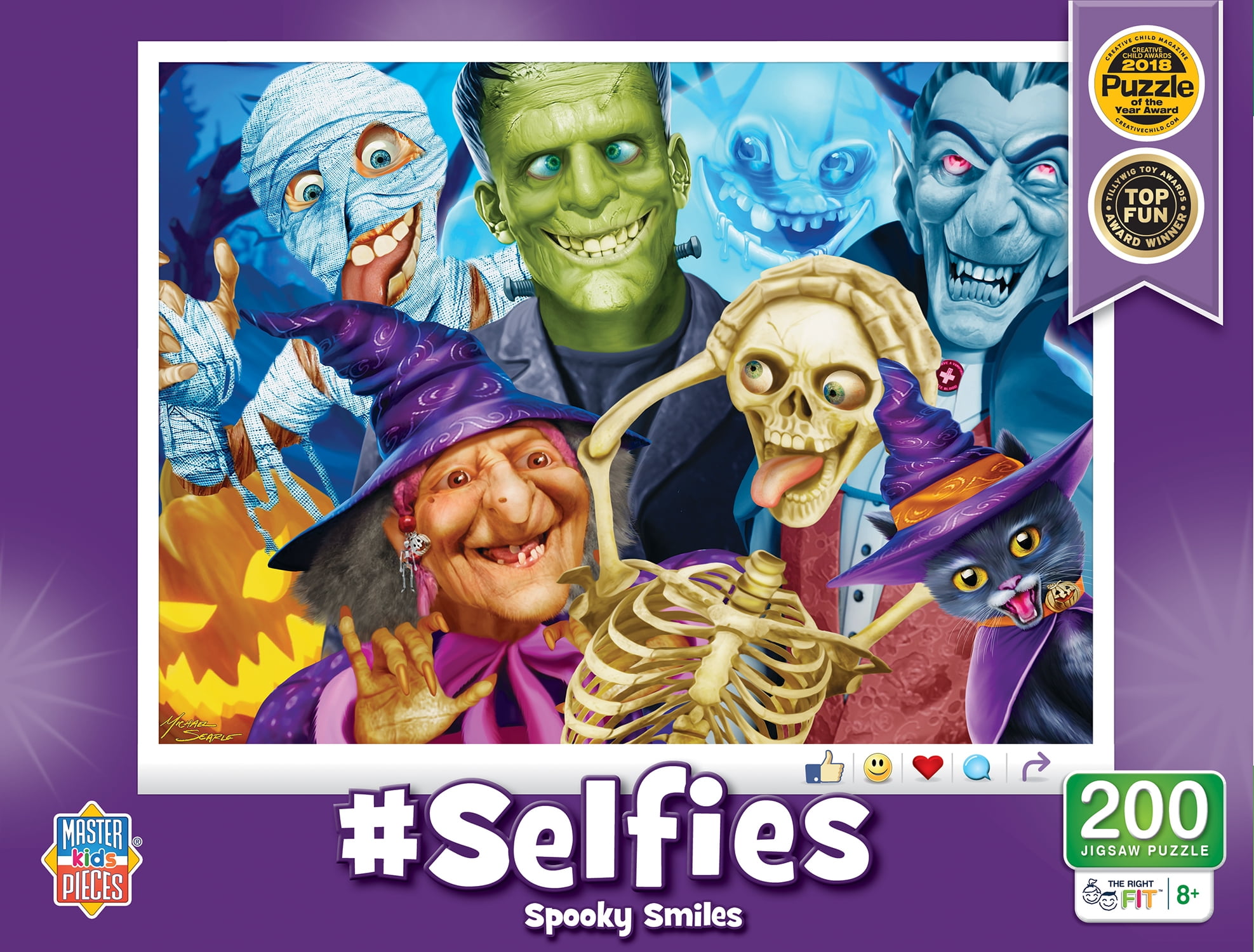 MasterPieces 200 Piece Jigsaw Puzzle - Selfies Spooky Smiles - 14"x19 ...