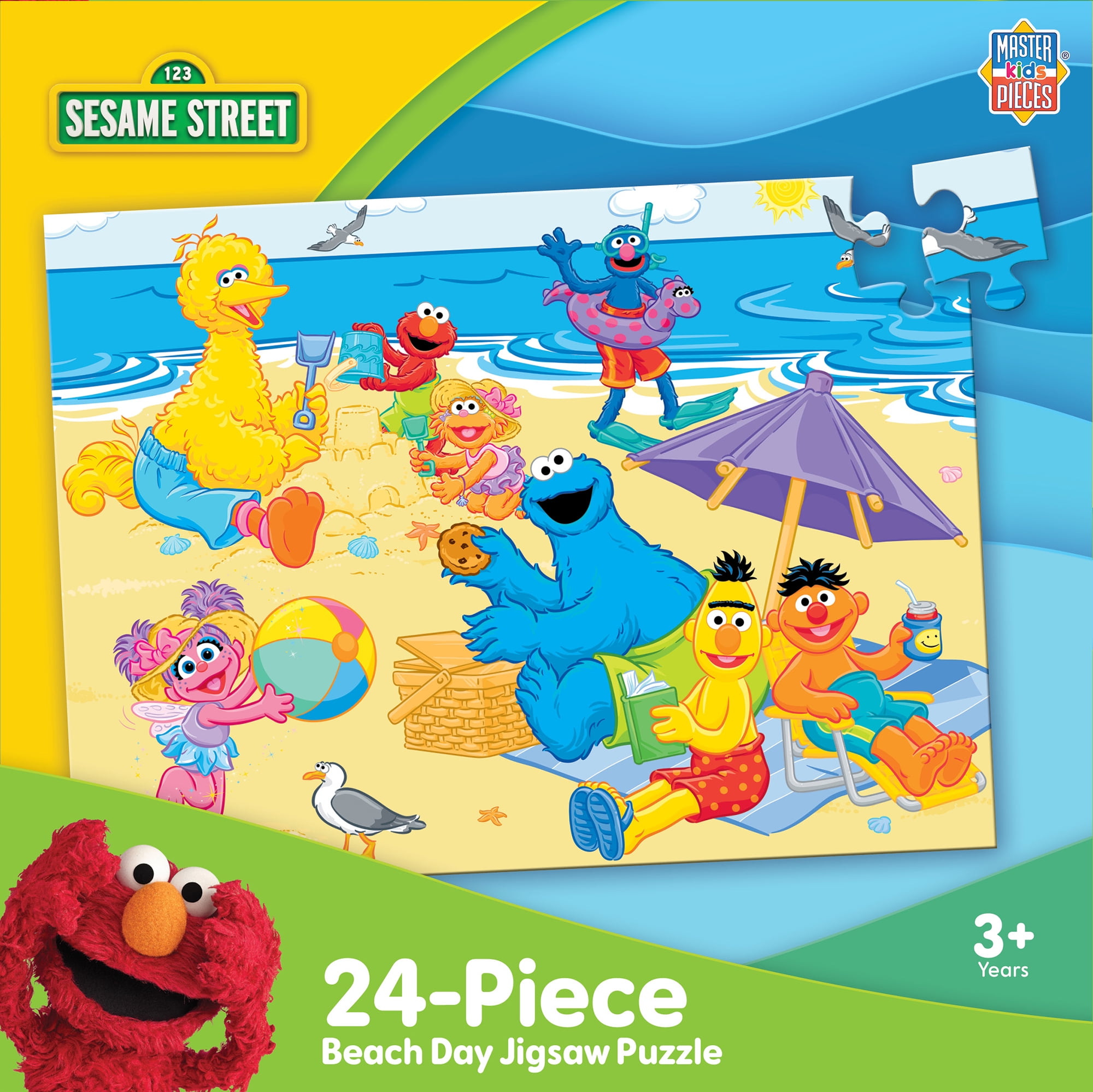 MasterPieces 24 Piece Jigsaw Puzzle for Kids - Sesame Street Beach Day ...