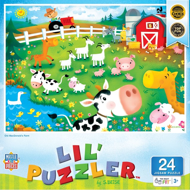 MasterPieces 24 Piece Kids Jigsaw Puzzle - Old MacDonald's Farm - 19 ...