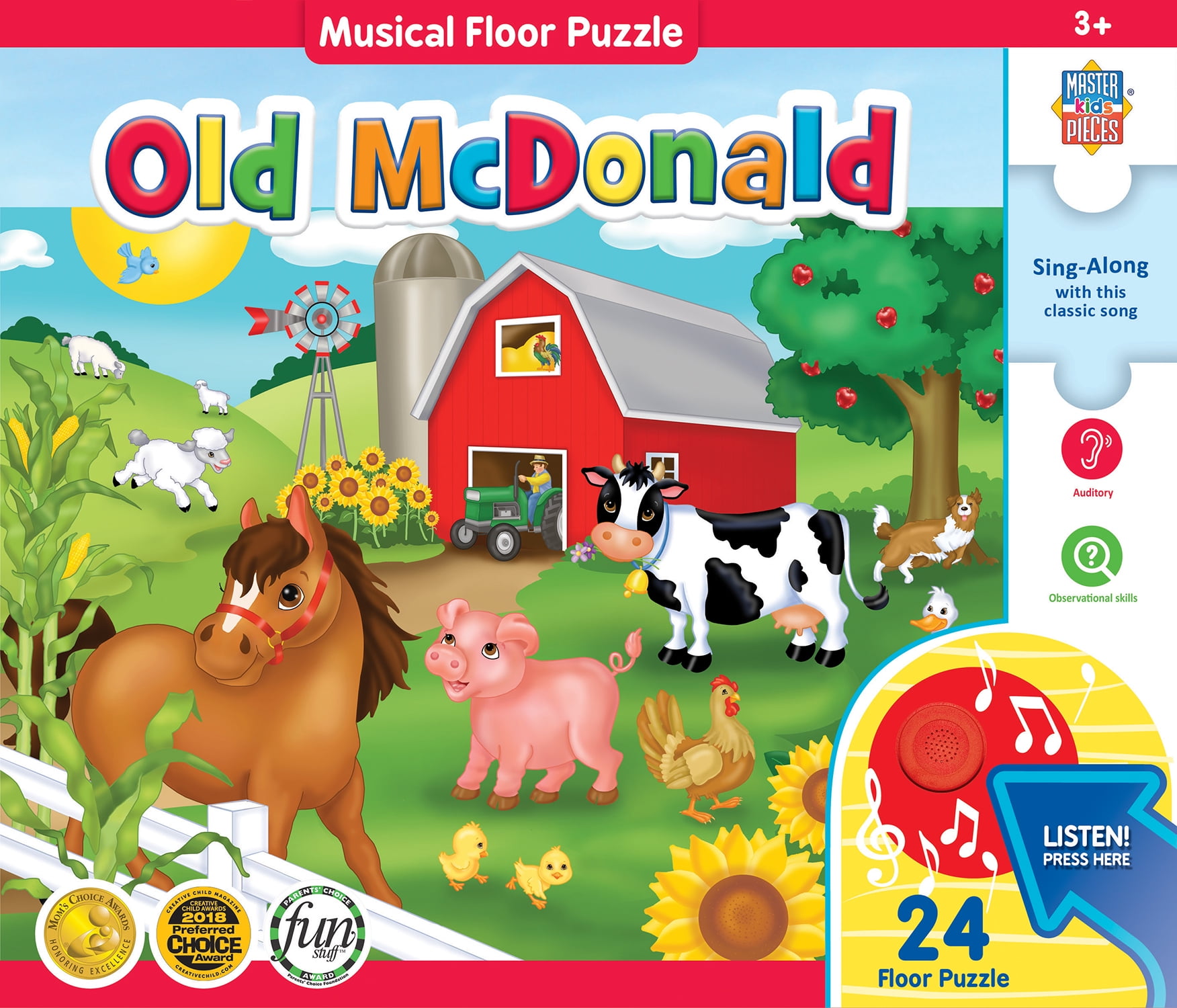 MasterPieces 24 Piece Sing-A-Long Sound Jigsaw Puzzle - Old McDonald ...
