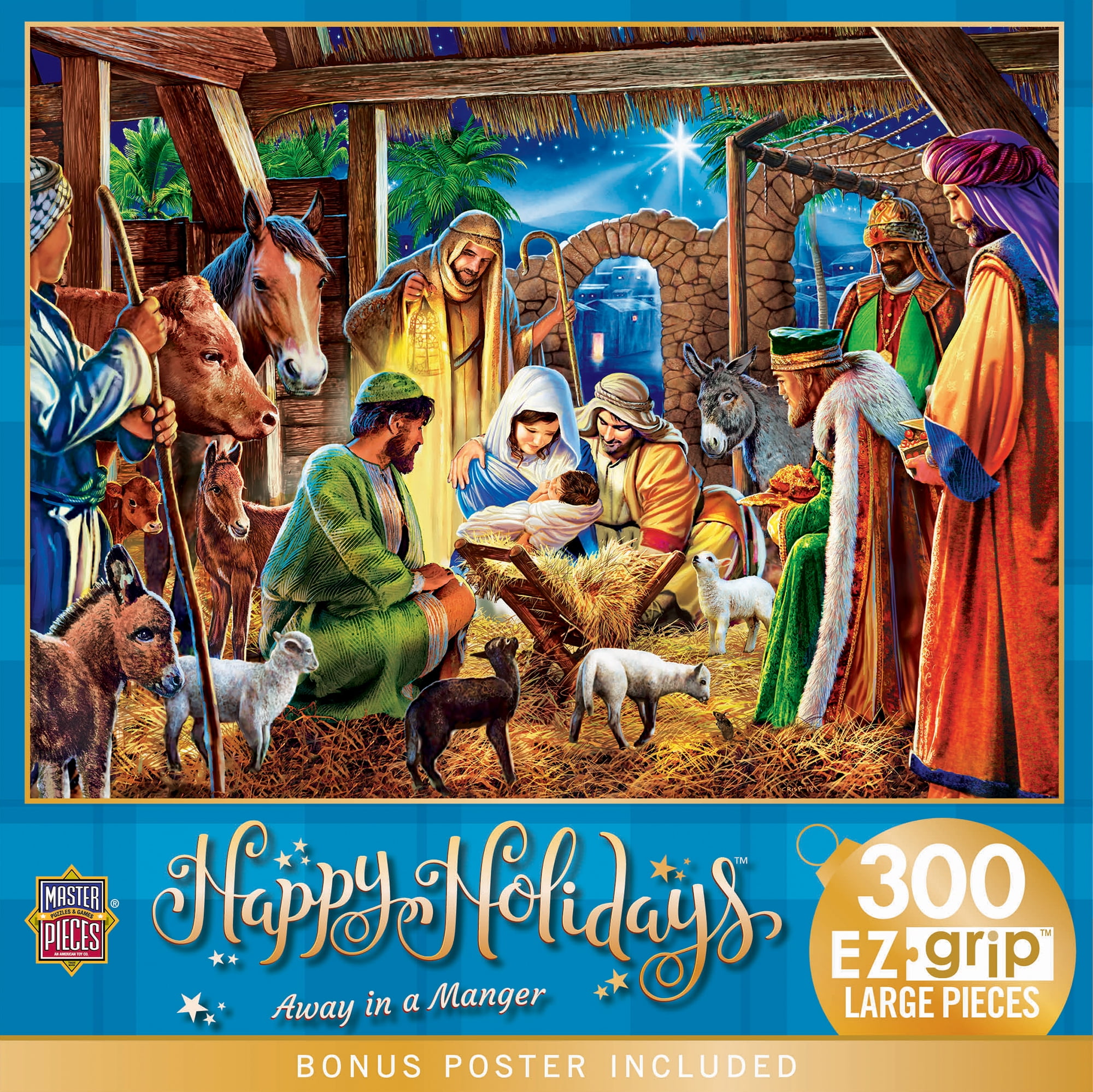 MasterPieces 300 Piece EZ Grip Christmas Jigsaw Puzzle - Away in a ...