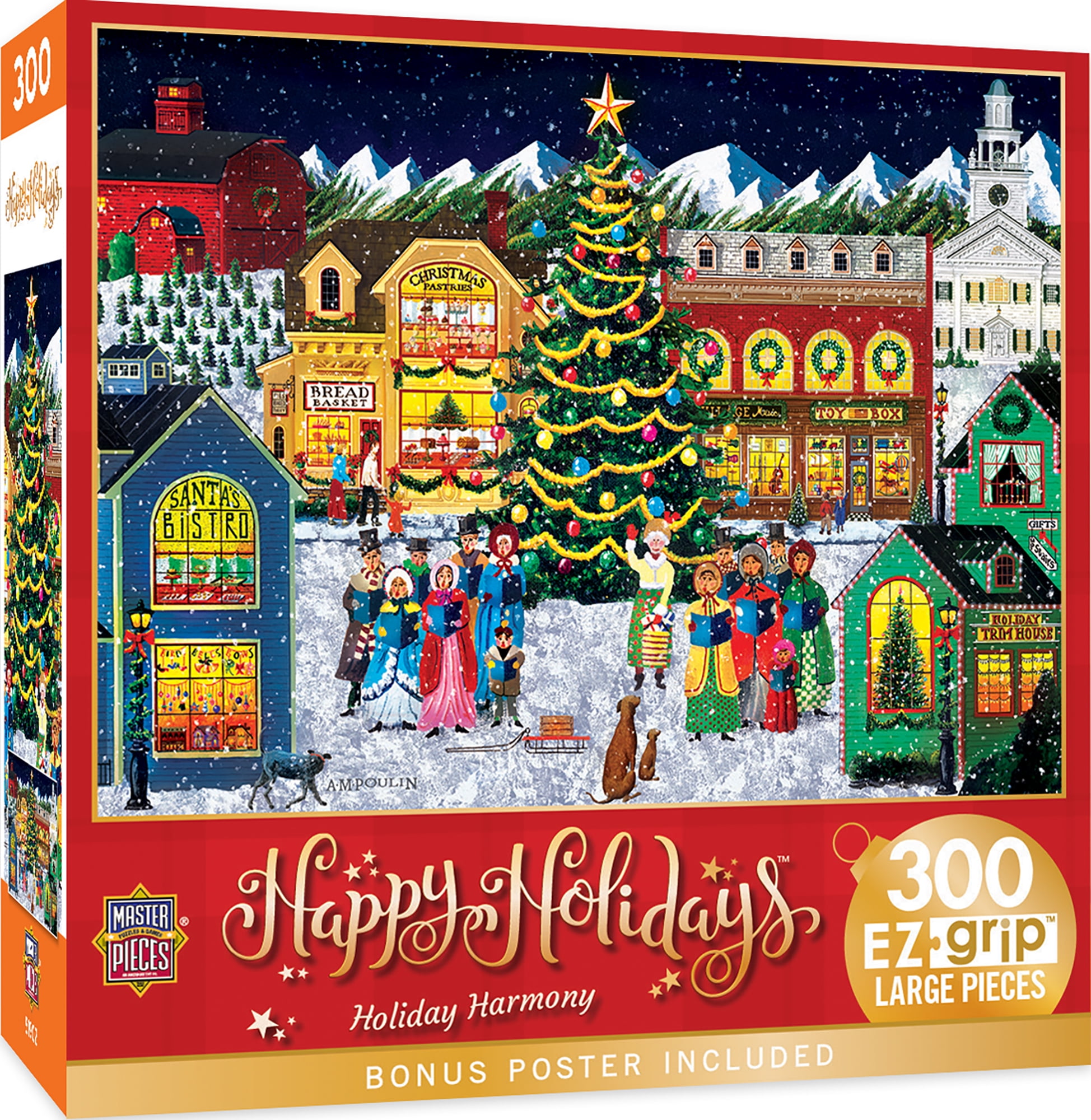 MasterPieces 300 Piece EZ Grip Christmas Jigsaw Puzzle - Holiday ...