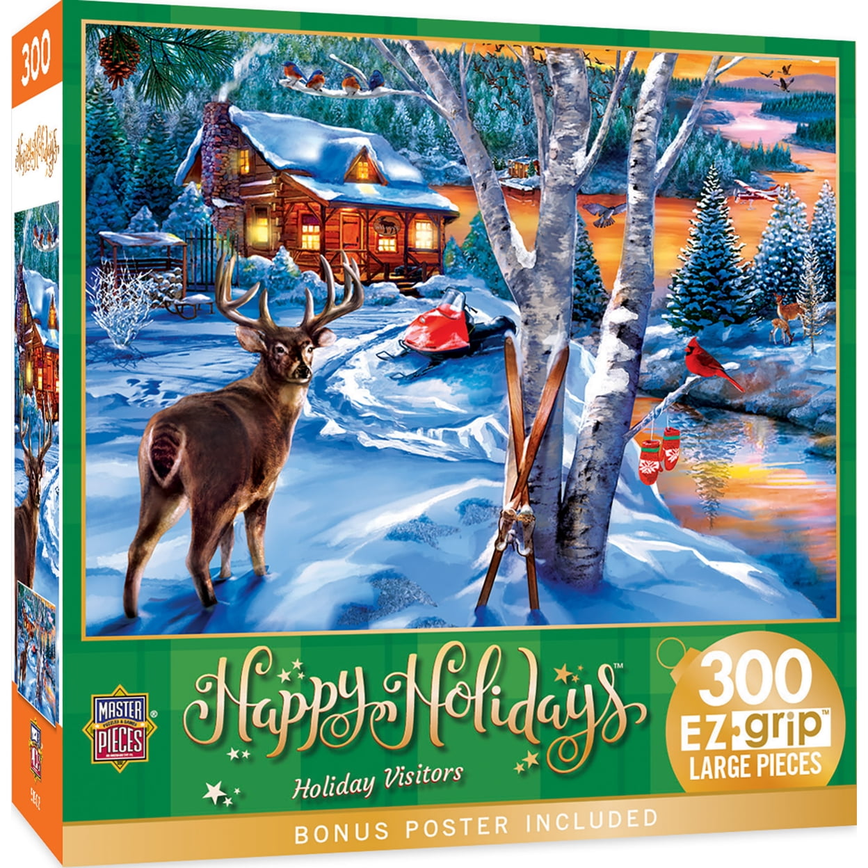 MasterPieces Winter Themed 300 Piece EZ Grip Holiday Puzzle - Festive ...