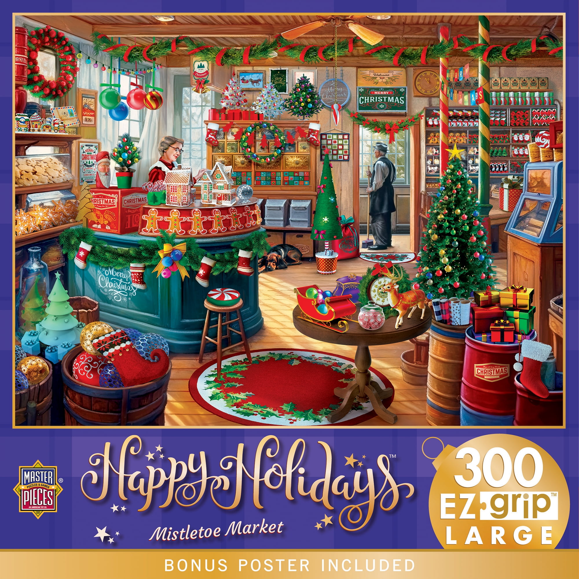MasterPieces 300 Piece EZ Grip Christmas Jigsaw Puzzle - Mistletoe ...