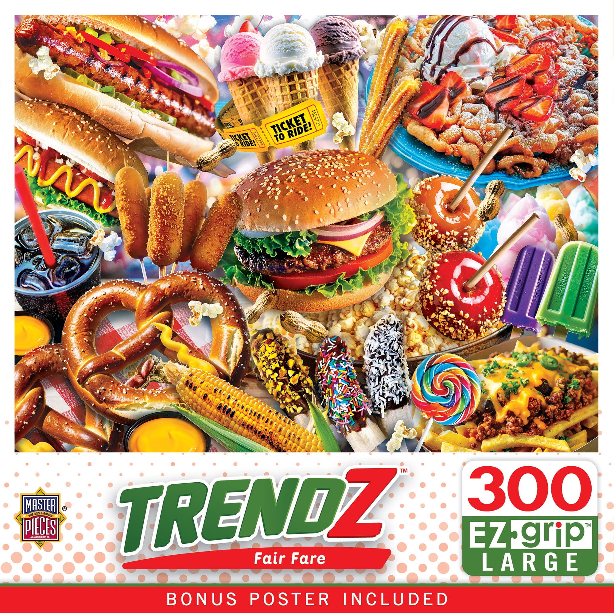 MasterPieces 300 Piece EZ Grip Jigsaw Puzzle - Fair Fare - 18"x24 ...