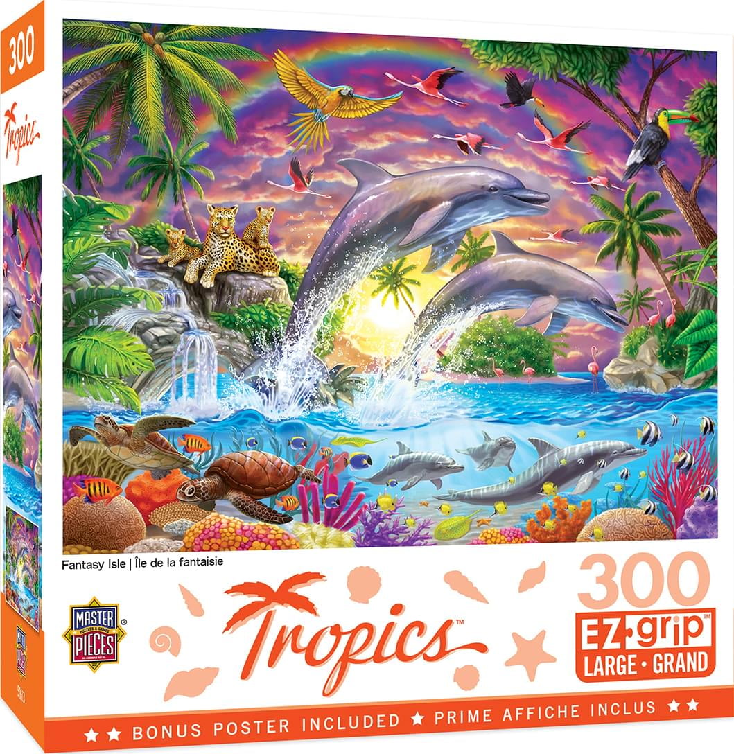 MasterPieces 300 Piece EZ Grip Jigsaw Puzzle - Fantasy Isle - 18"x24 ...