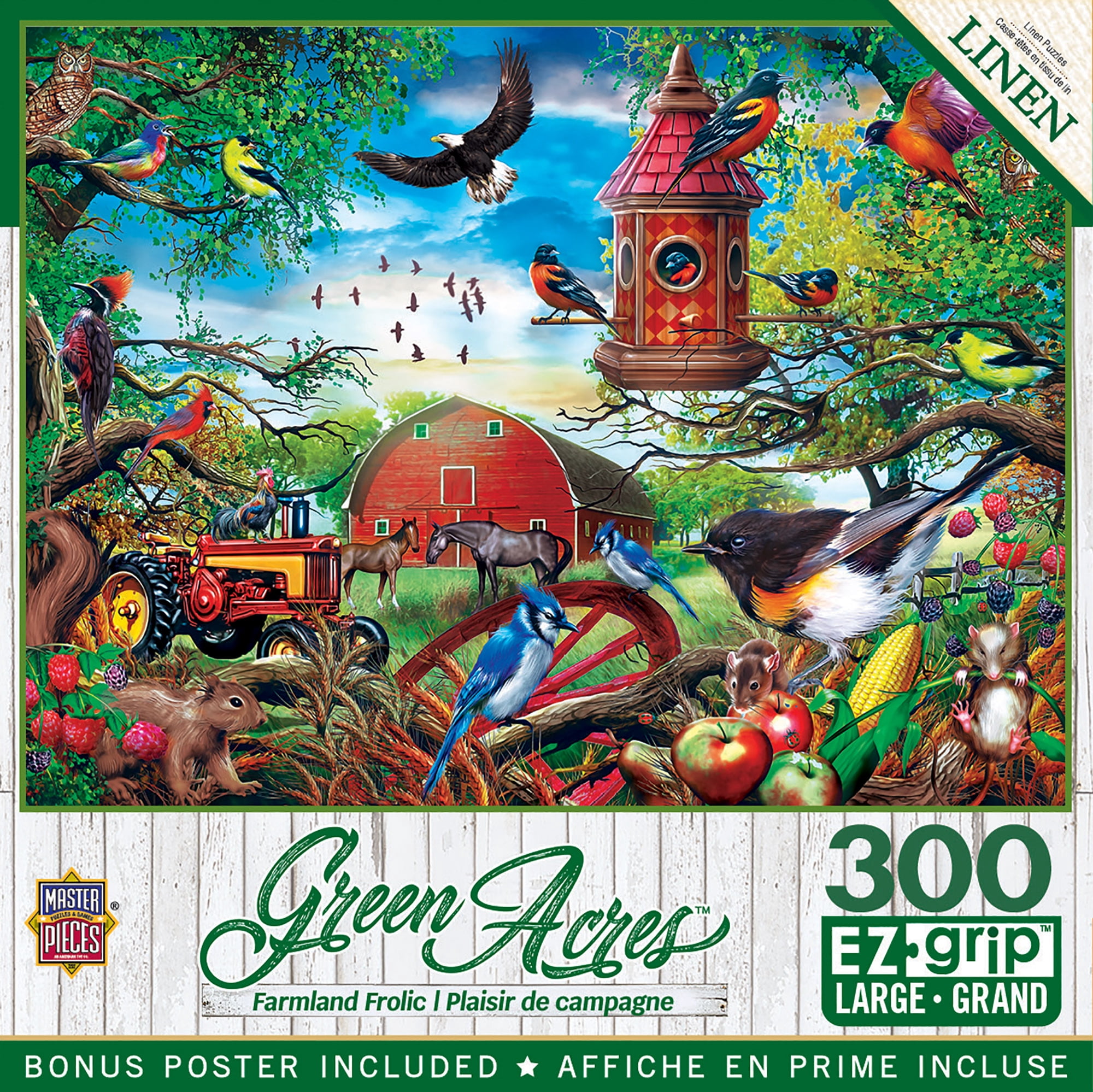 MasterPieces 300 Piece EZ Grip Jigsaw Puzzle - Farmland Frolic - 18"x24 ...