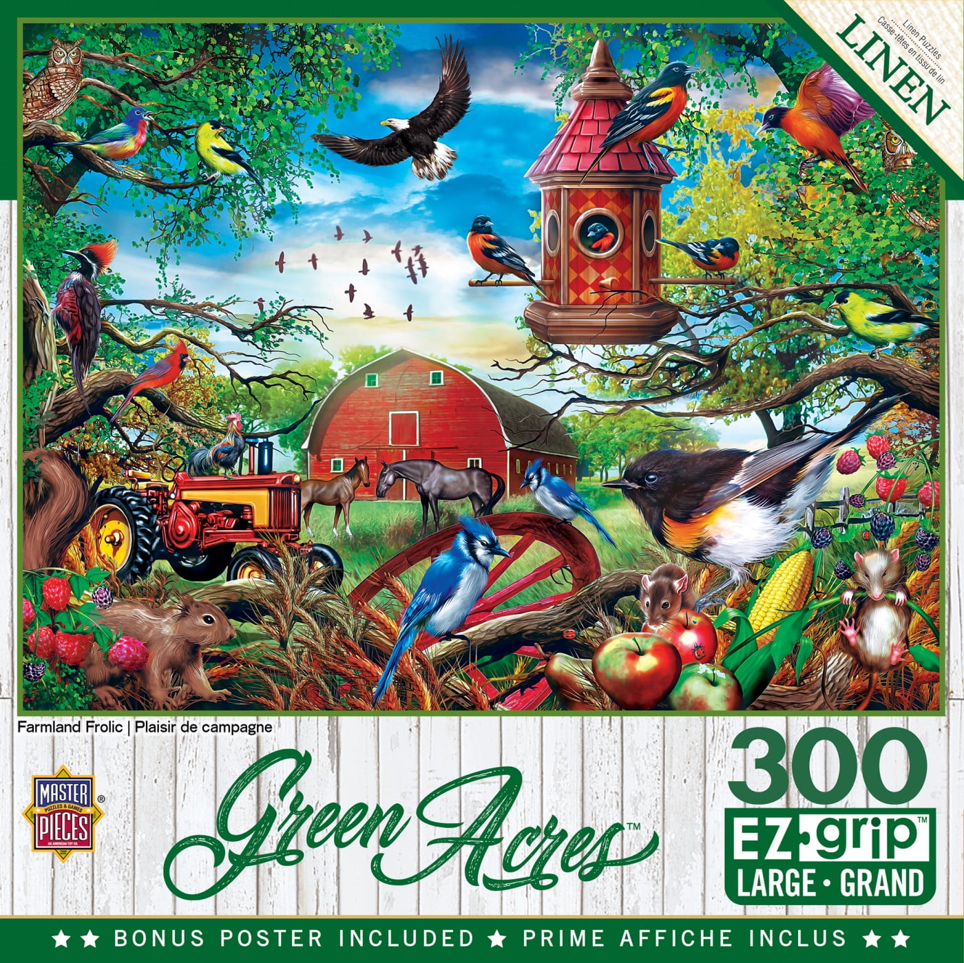 MasterPieces 300 Piece EZ Grip Jigsaw Puzzle - Farmland Frolic - 18"x24 ...