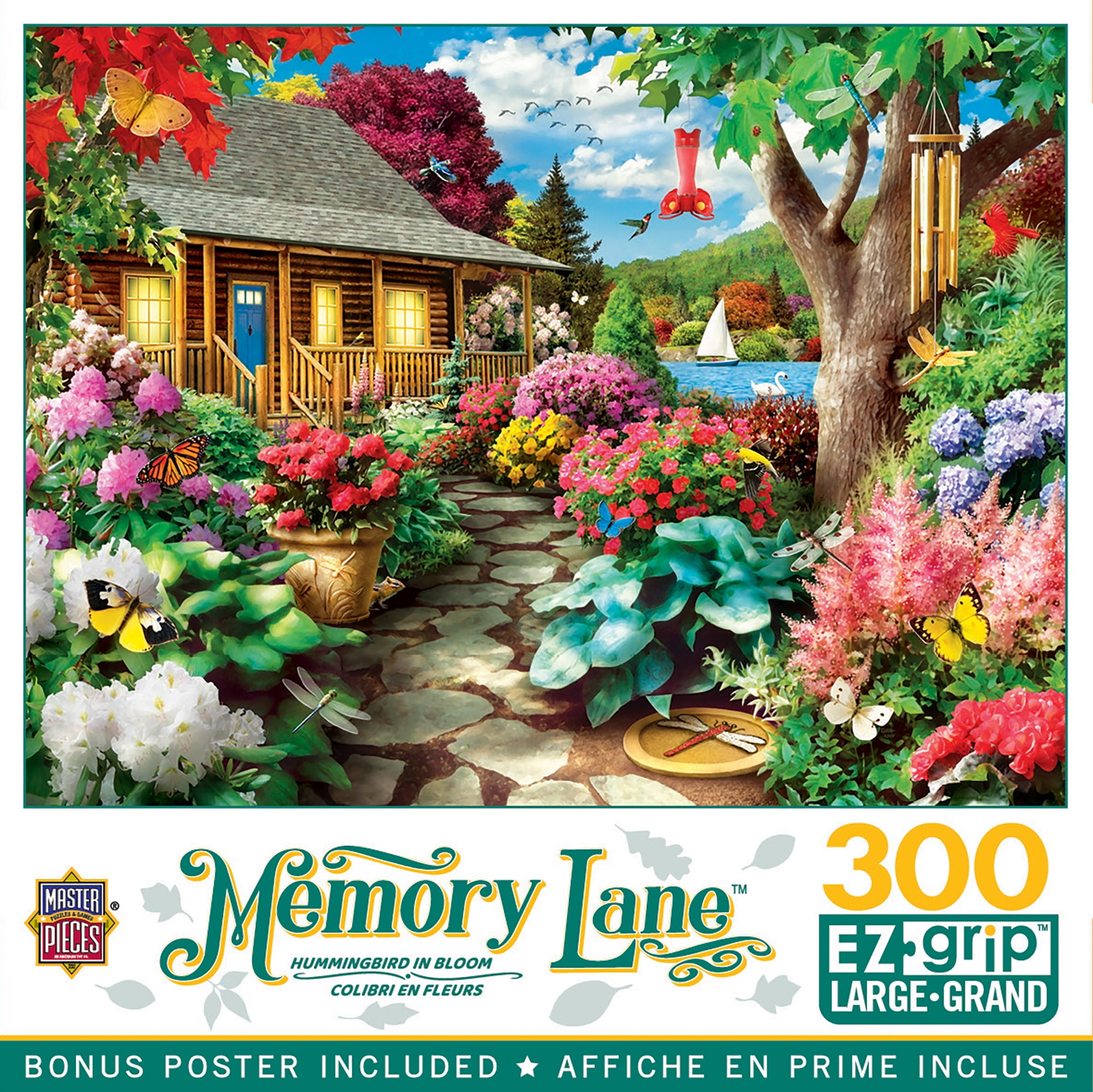 MasterPieces 300 Piece EZ Grip Jigsaw Puzzle - Hummingbird in Bloom ...