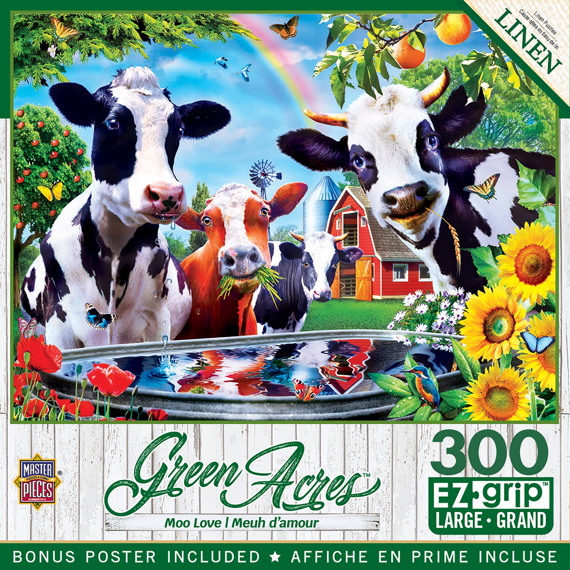MasterPieces 300 Piece EZ Grip Jigsaw Puzzle - Moo Love - 18"x24 ...