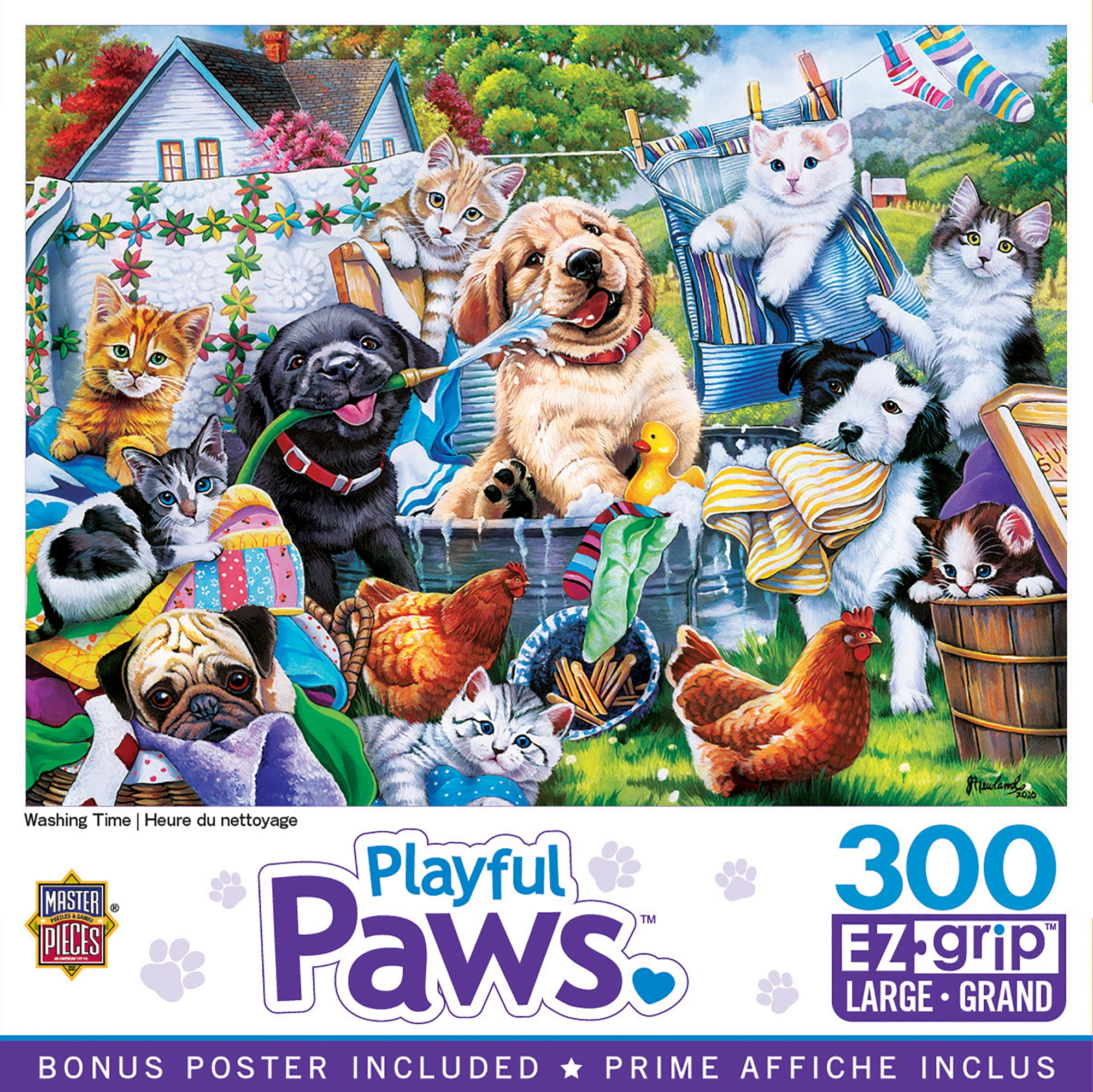 MasterPieces 300 Piece EZ Grip Jigsaw Puzzle - Washing Time - 18"x24 ...