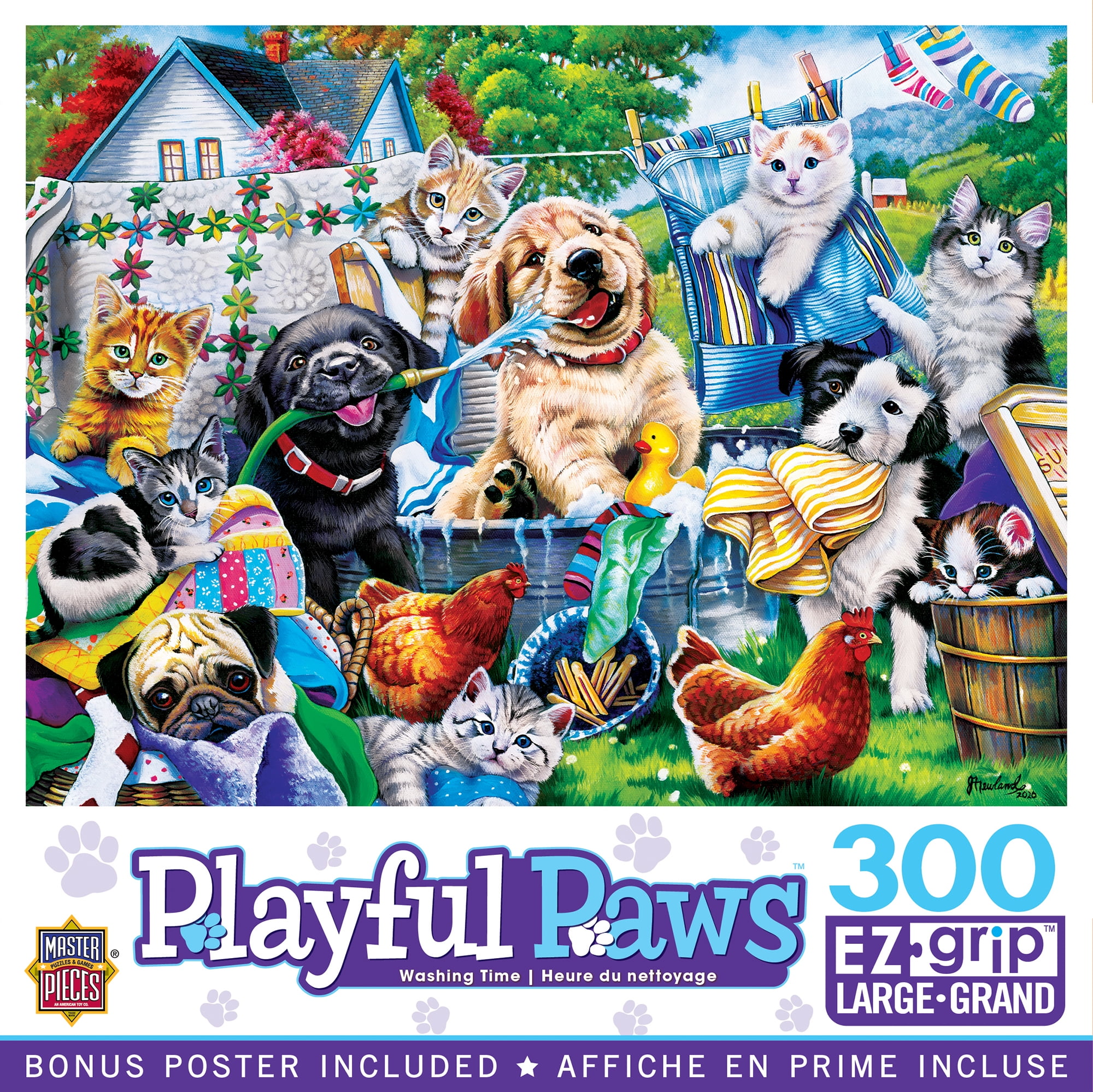 MasterPieces 300 Piece EZ Grip Jigsaw Puzzle - Washing Time - 18"x24 ...